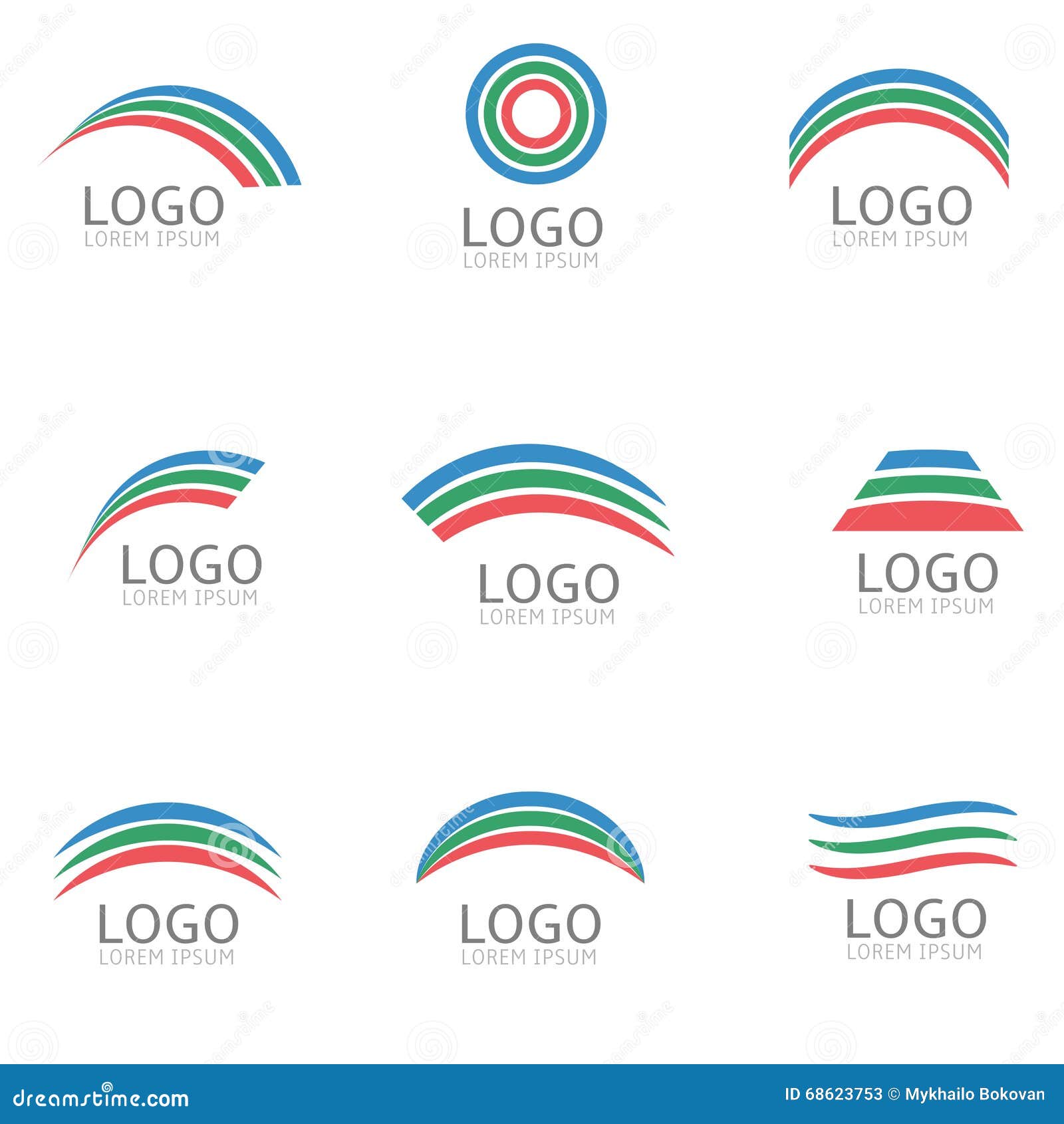 Rainbow logo template stock vector. Illustration of curve - 68623753
