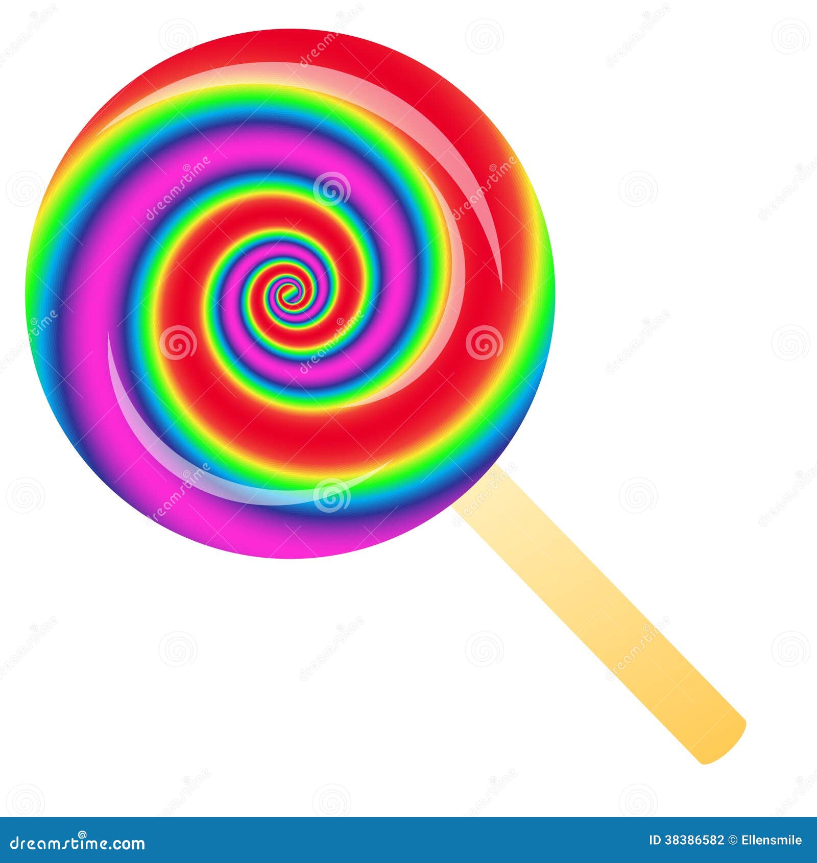 Rainbow Lollipop On A White Background. A Realistic Sweet Candy. Vector ...