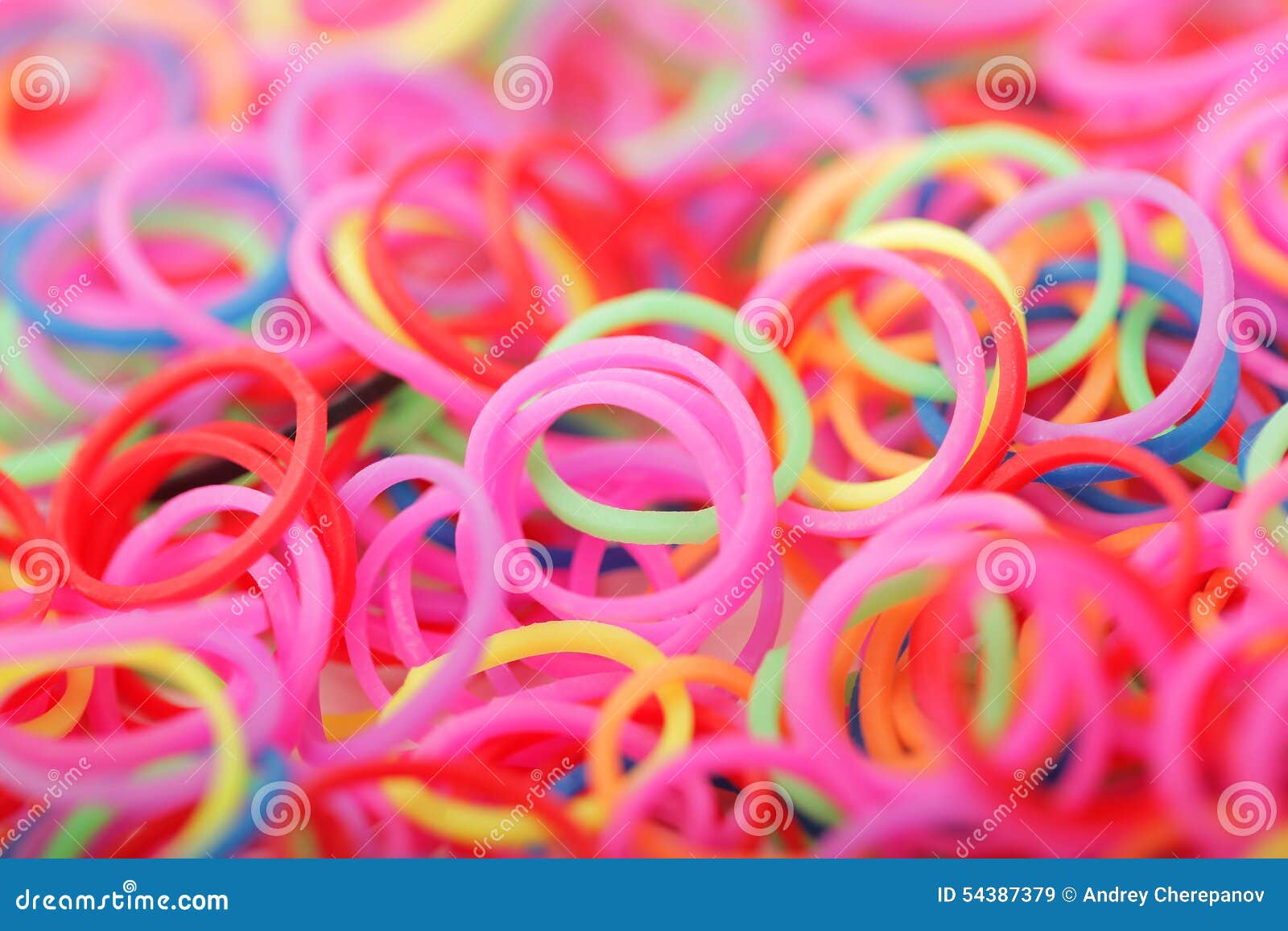 Rainbow loom bands stock image. Image of bright, bunch - 54387379