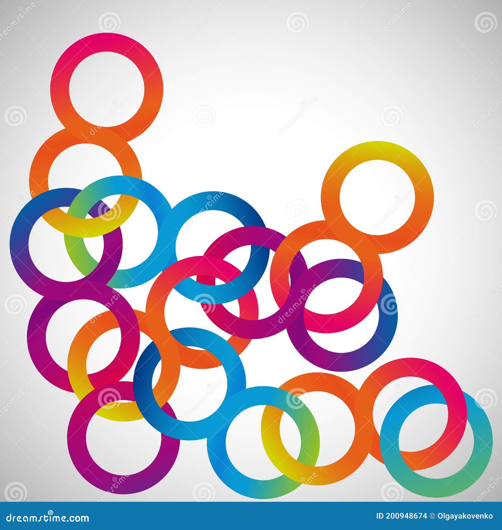 Rainbow Loops Chain, Vector Abstract Background, Design Shape Stock ...