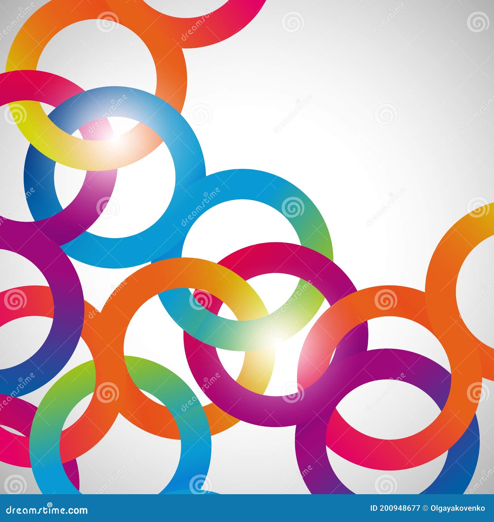 Rainbow Loops Chain, Abstract Background, Design Shape Stock Vector ...