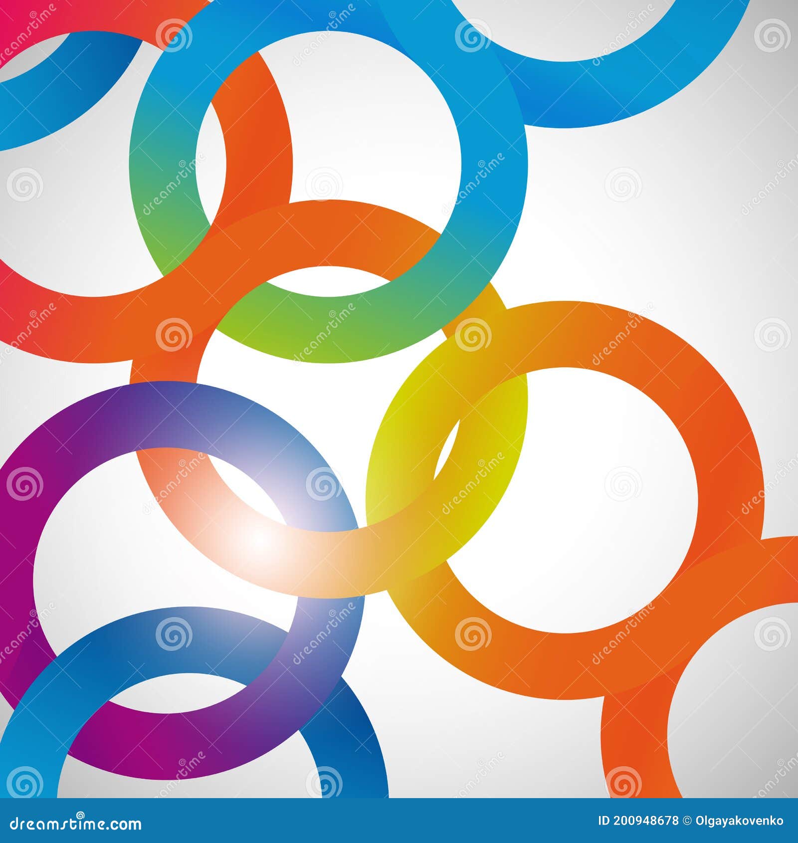 Rainbow Loops Chain, Abstract Background, Design Shape Stock Vector ...