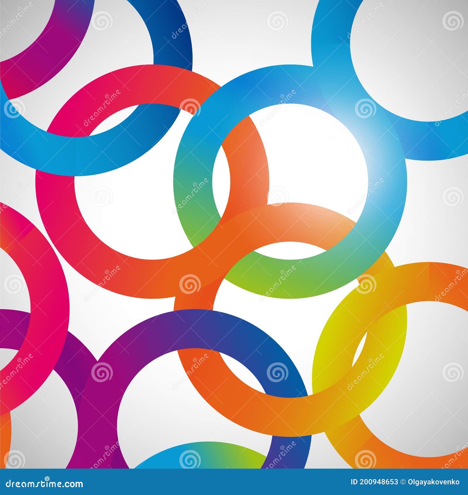 Rainbow Bright Loops, Abstract Background, Design Shape Stock Vector ...