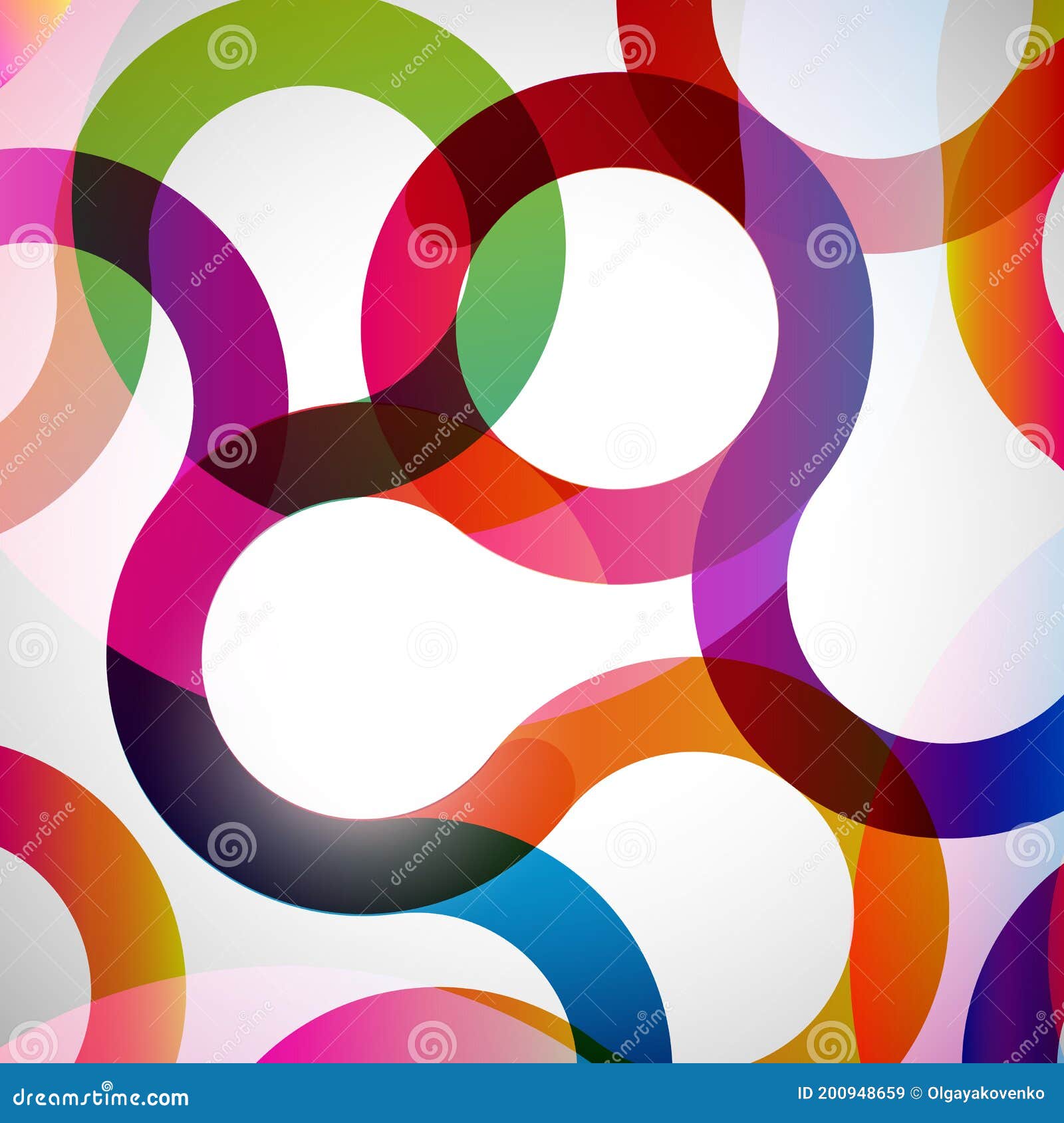 Rainbow Bright Loops, Abstract Background, Design Shape Stock Vector ...