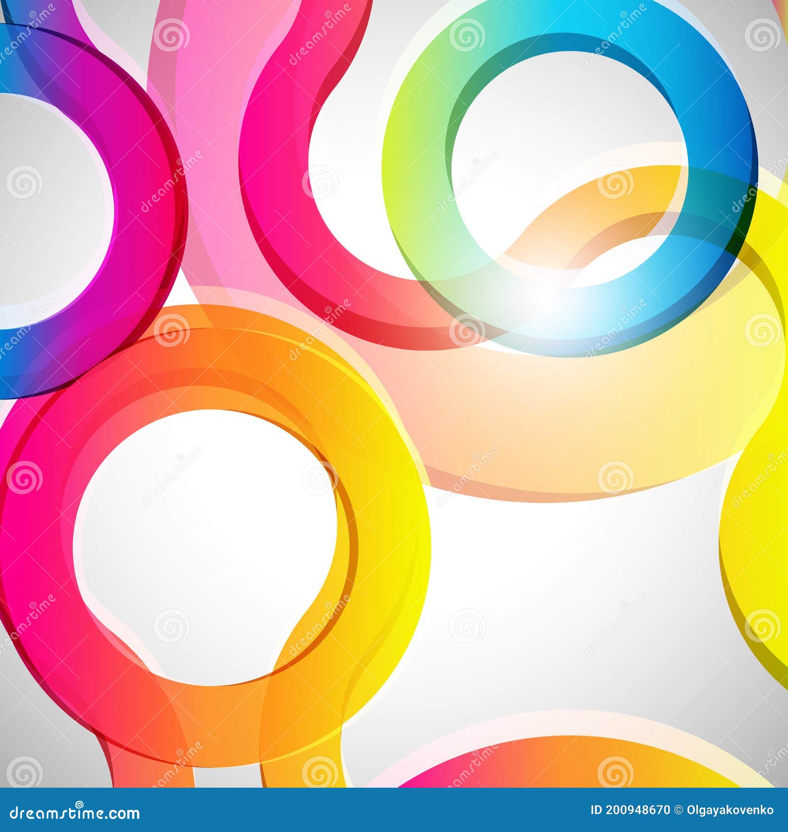 Rainbow Loops, Vector Abstract Background, Design Shape Stock Vector ...