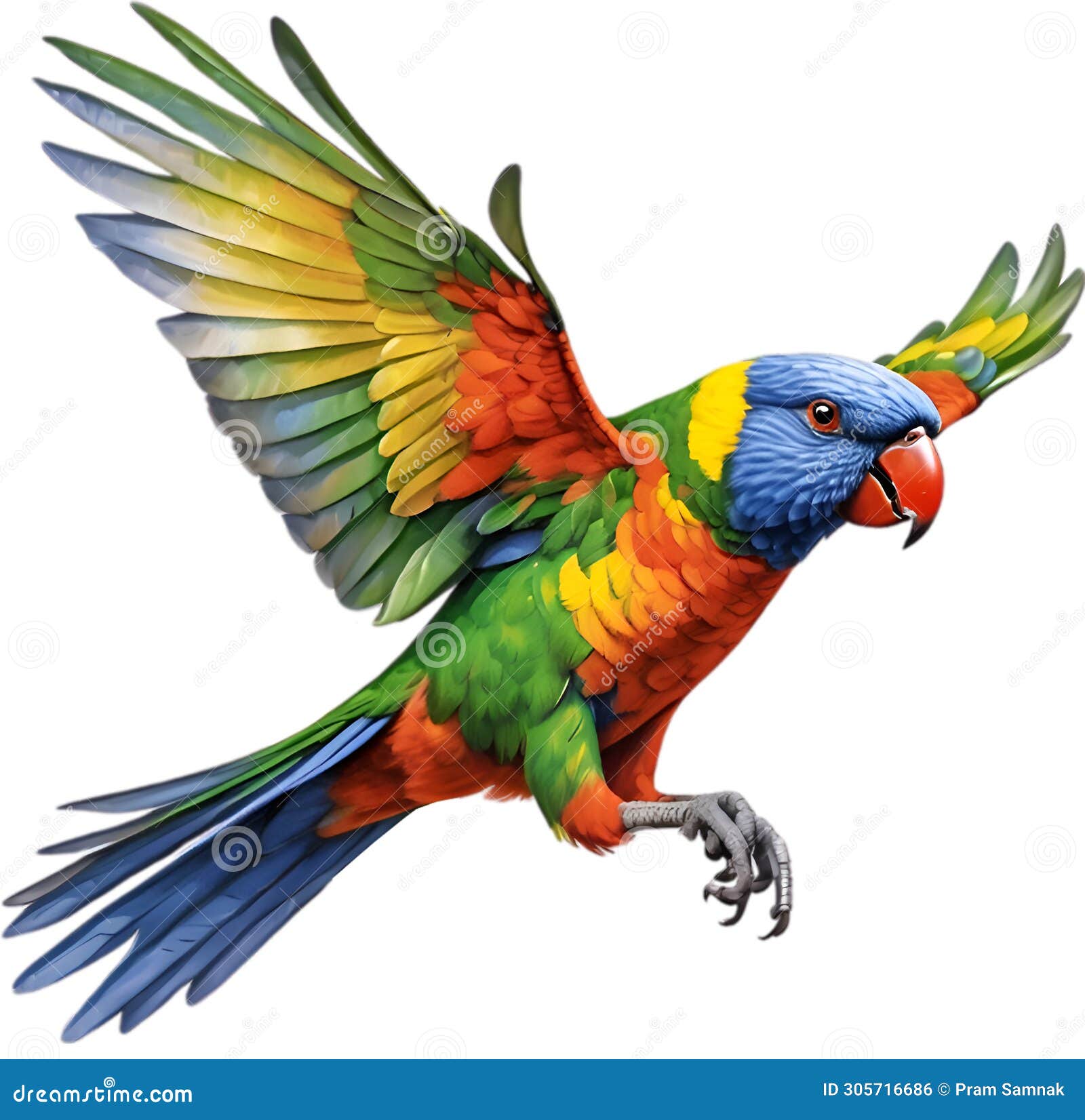 Rainbow Lorikeet Bird. Bird Clipart AI-generated. Stock Illustration ...