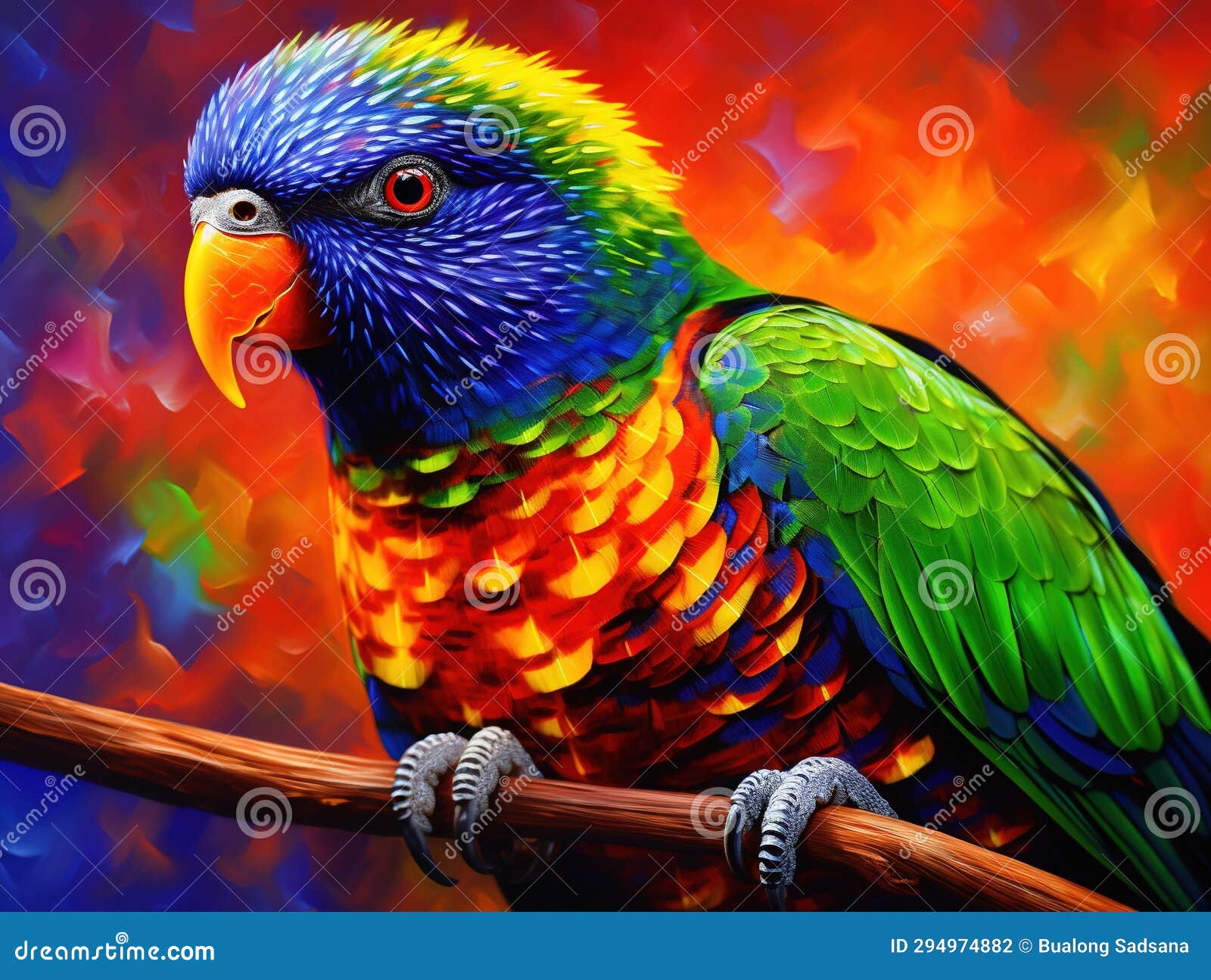 Rainbow Lorikeet Made With Generative AI Illustration Royalty-Free ...