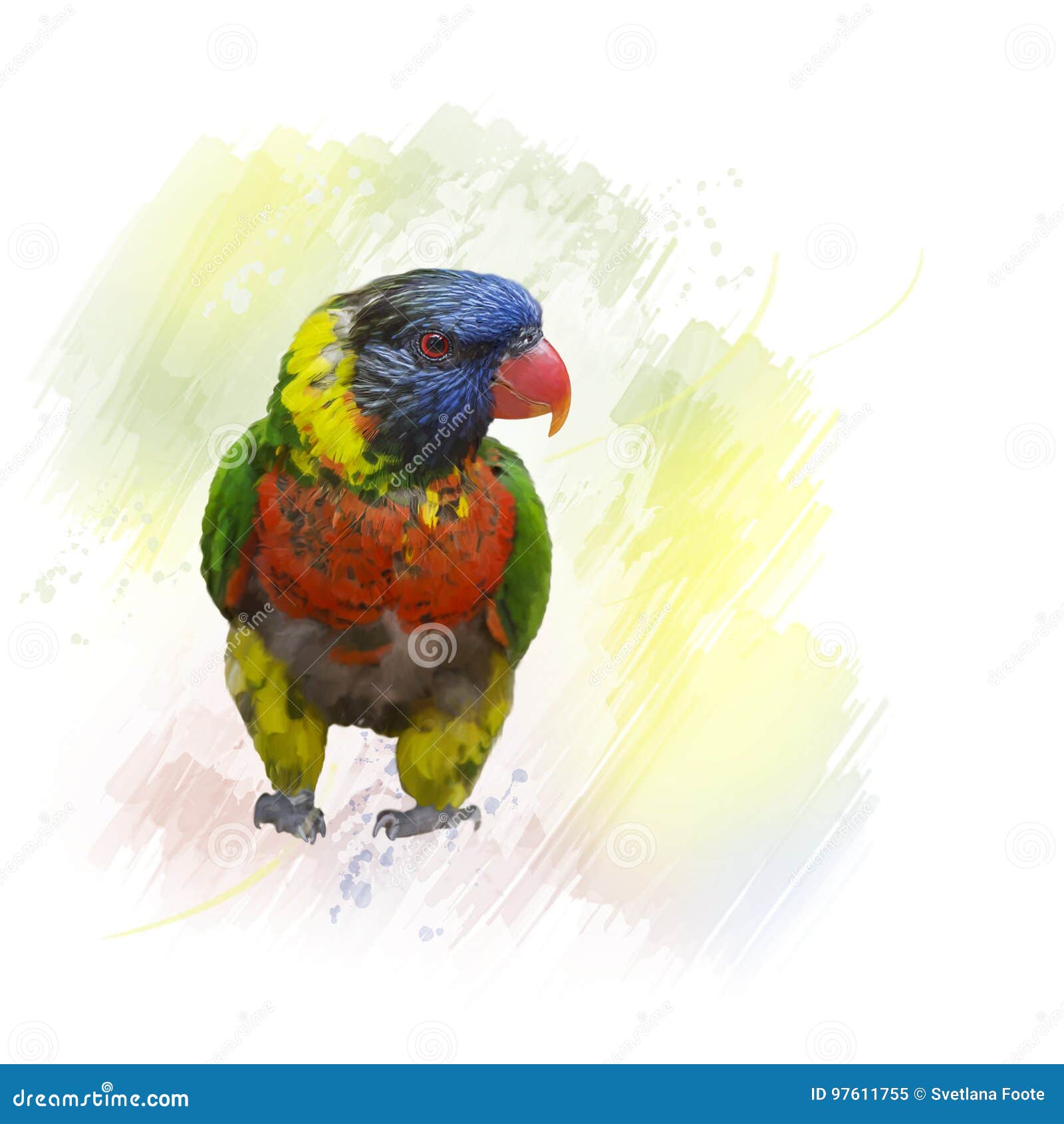 Rainbow Lorikeet Made With Generative AI Illustration Royalty-Free ...