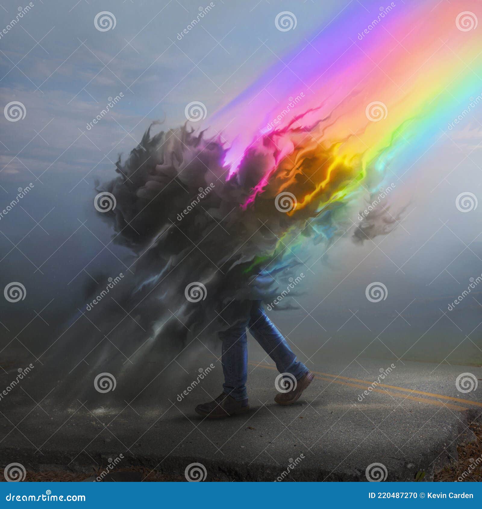 Rainbow losing its color stock photo. Image of love - 220487270