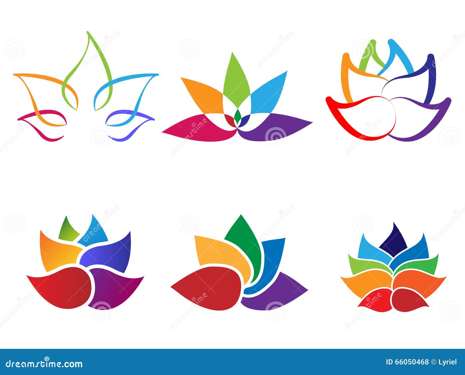 Rainbow Lotus Flower Abstract Logo Stock Vector - Illustration of ...