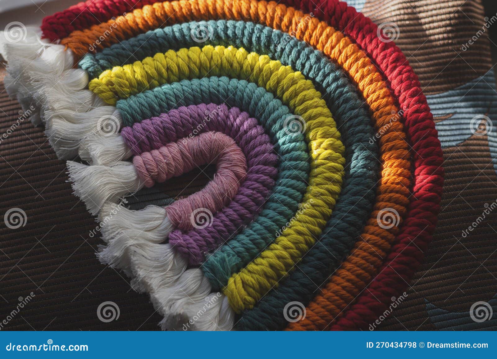 Rainbow macrame stock photo. Image of pair, pattern - 270434798