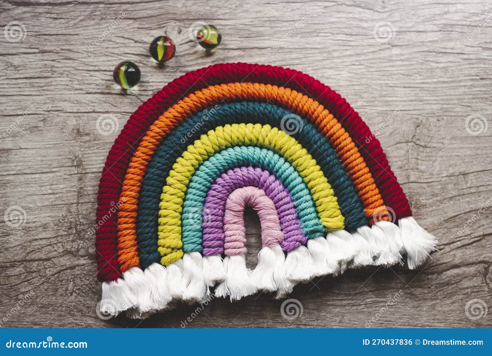Rainbow macrame stock photo. Image of cushion, glass - 270437836