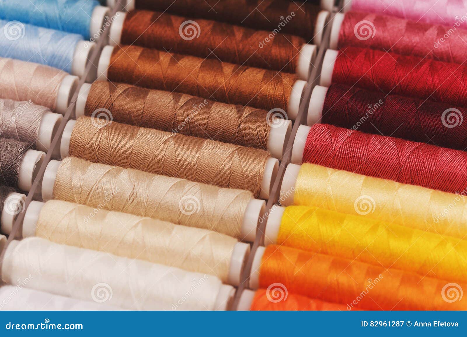 Rainbow Made of Different Colored Threads Stock Image - Image of group ...