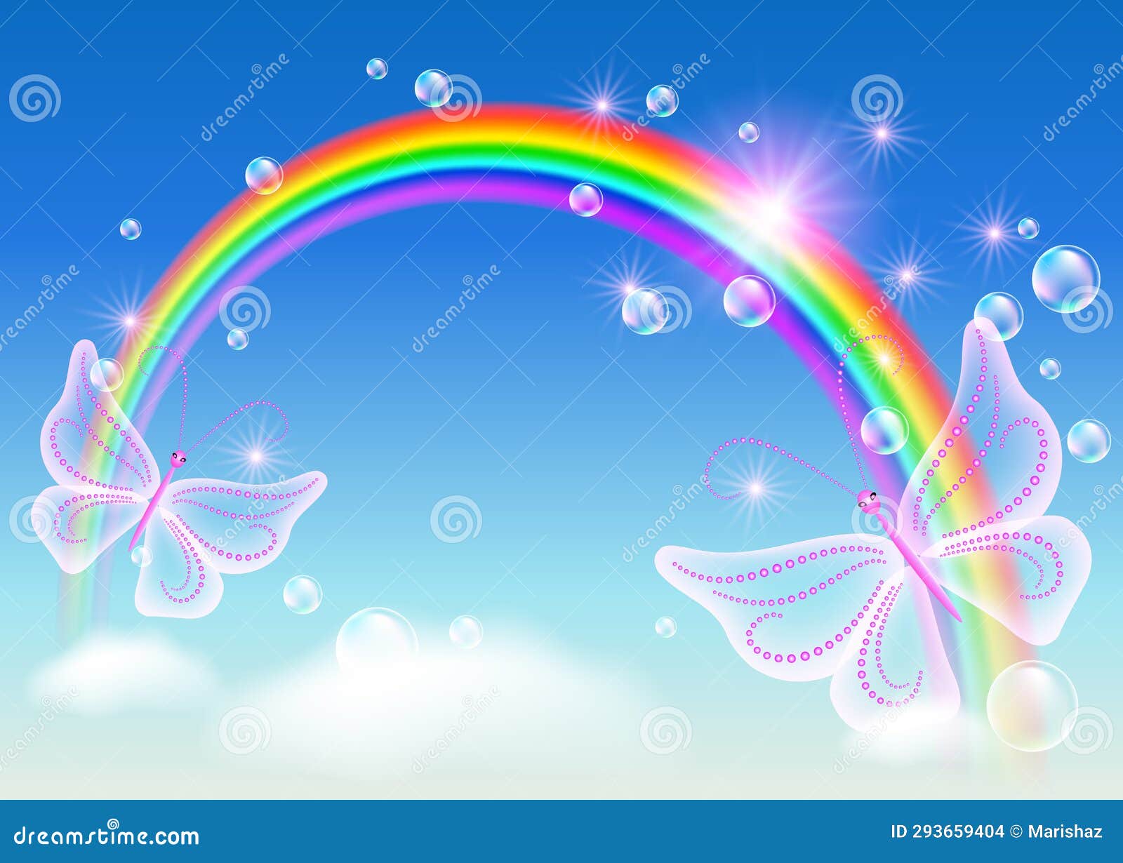 Magic Butterfly With Fantasy Sparkle, Blazing Trail And Glowing Stars ...