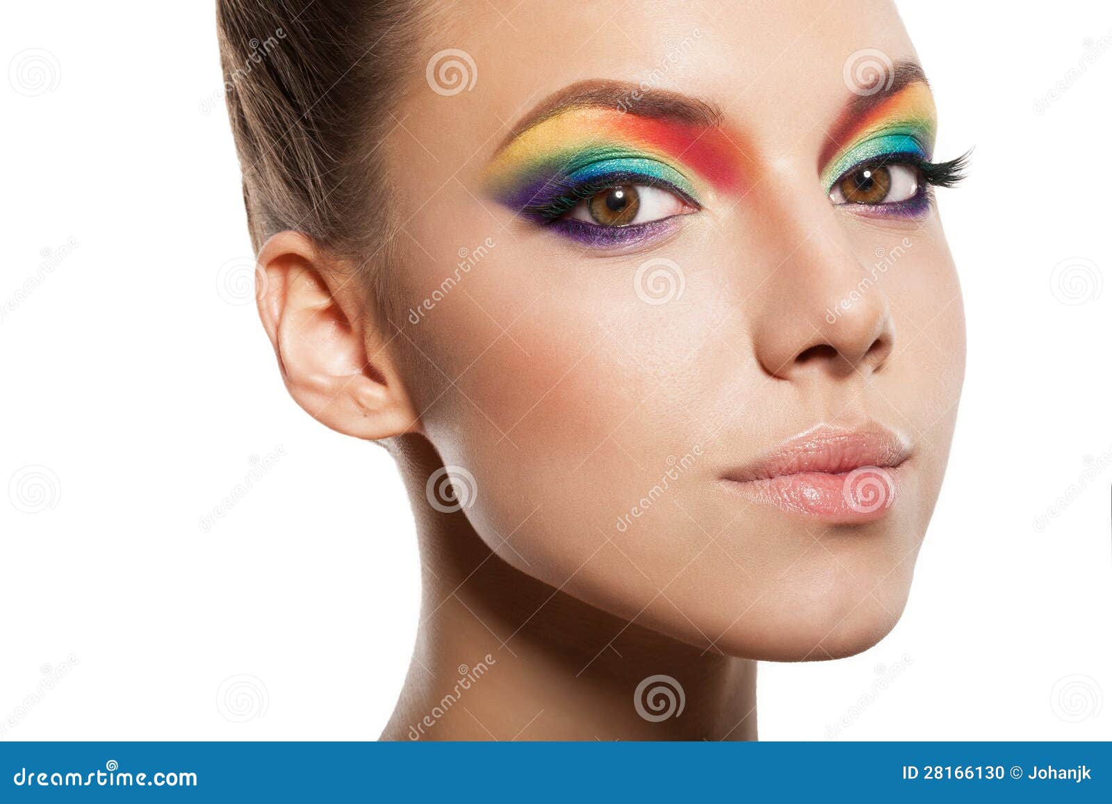 Rainbow makeup stock photo. Image of isolated, fashion - 28166130