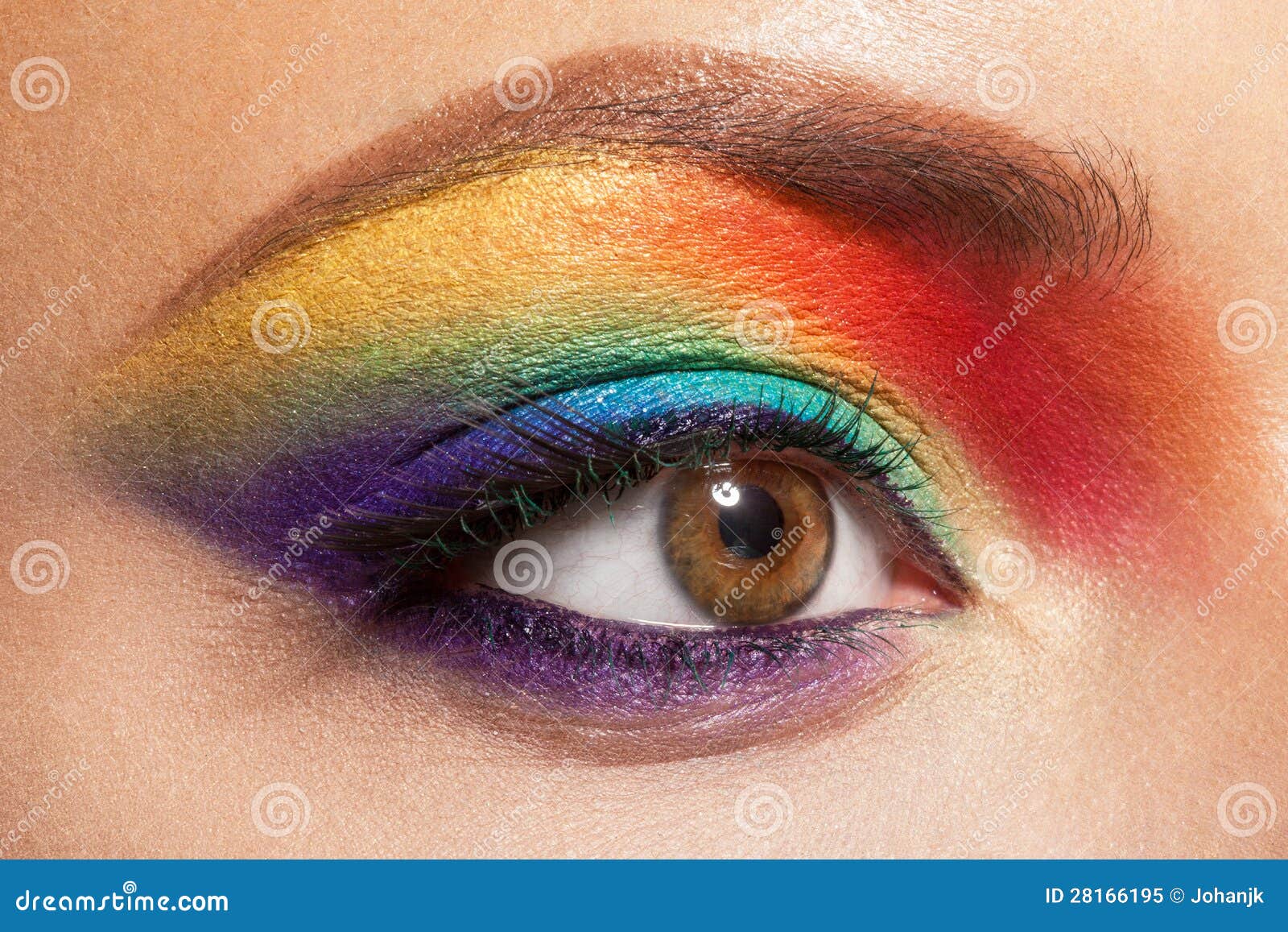 Rainbow makeup stock image. Image of fashion, elegance - 28166195