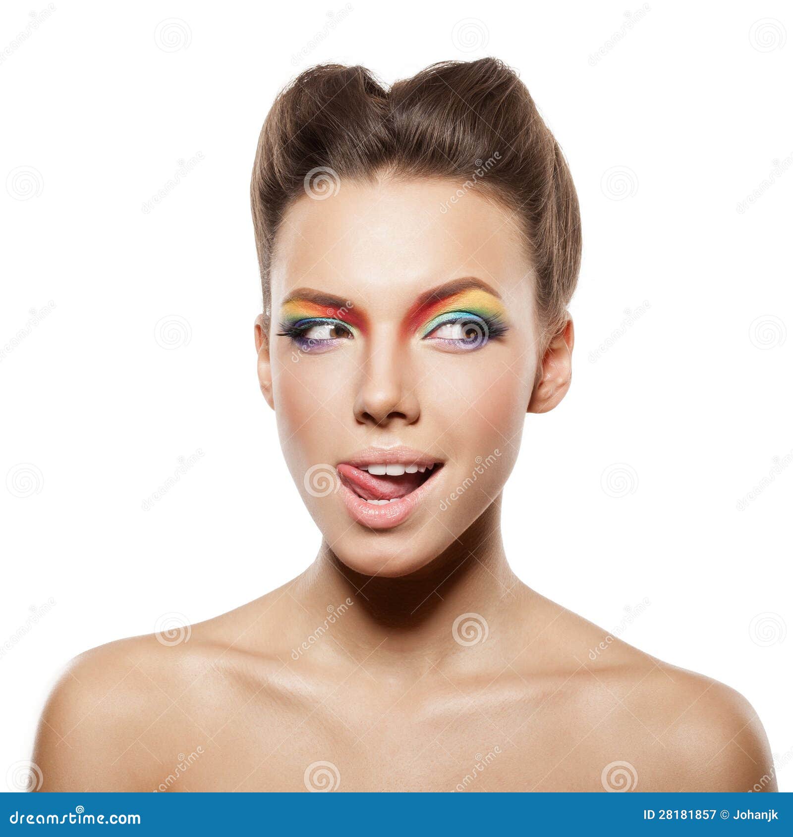 Rainbow makeup stock image. Image of emotion, cute, eyes - 28181857