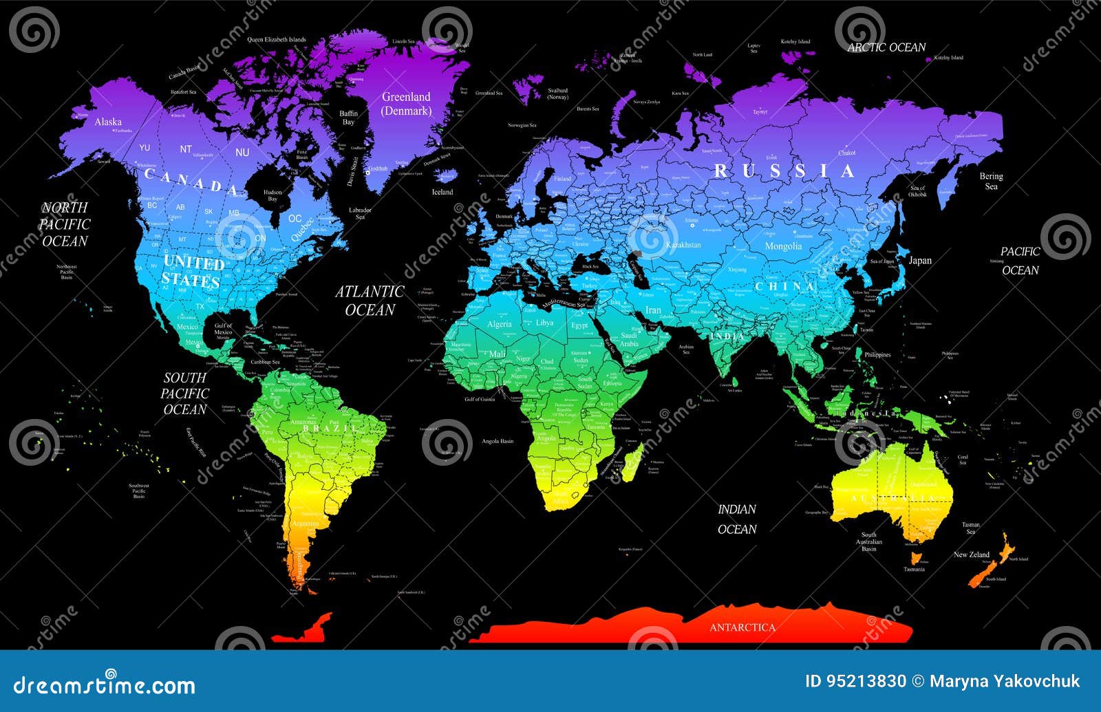 The rainbow map stock illustration. Illustration of yellow - 95213830