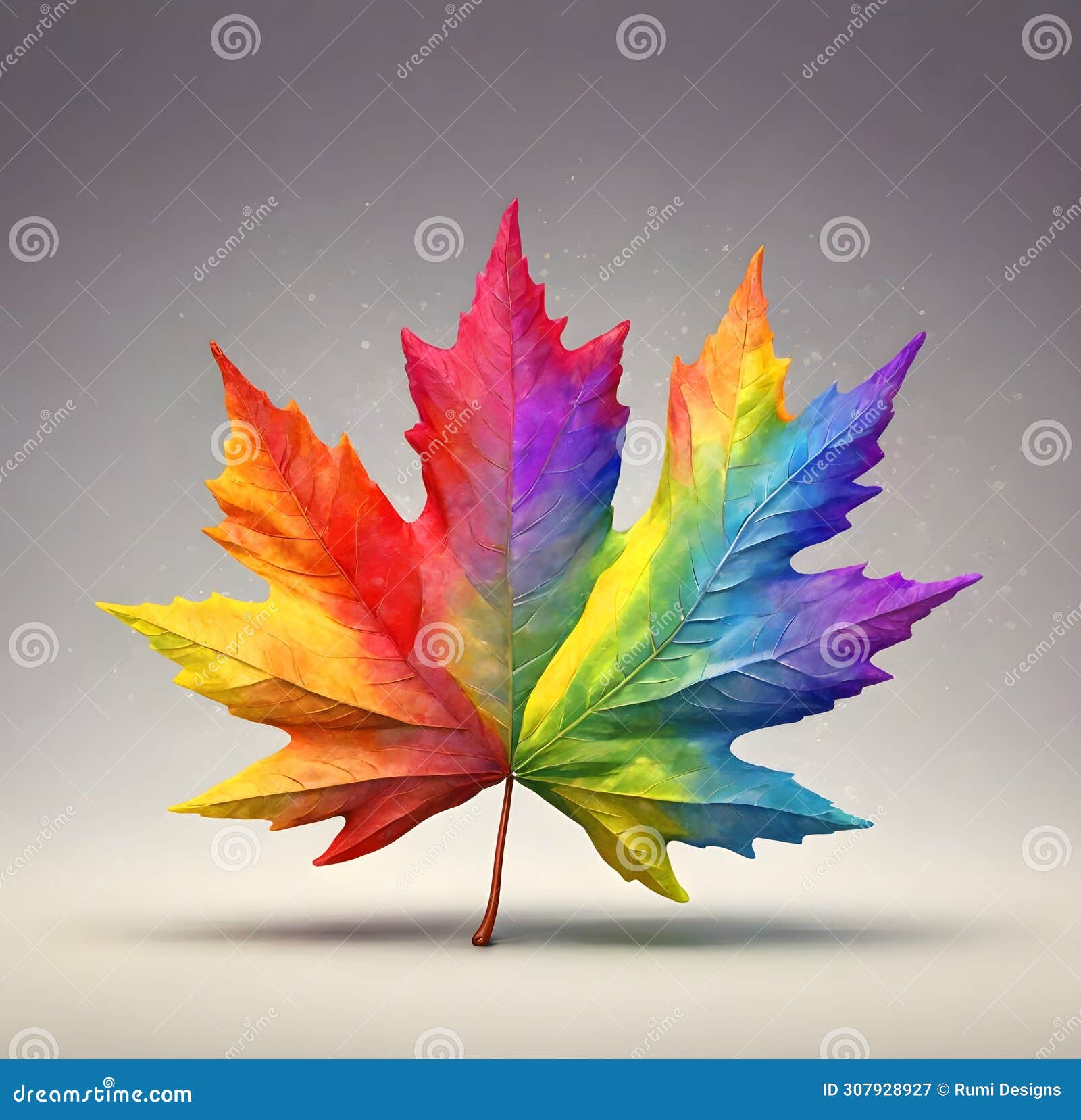 Rainbow Maple Leaf Digital Art Stock Image - Image of orange, quail ...