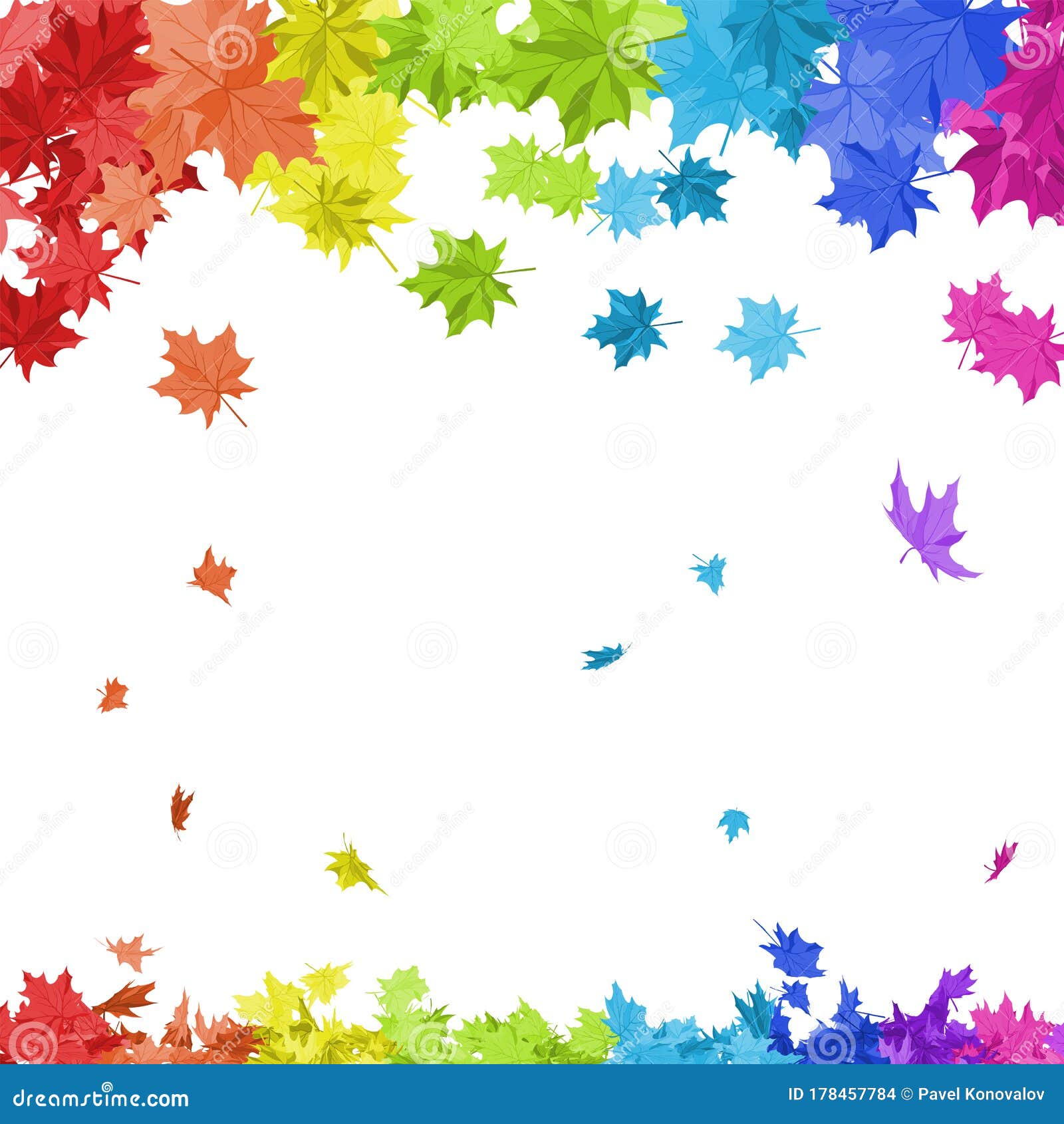 Rainbow Maple Leaves stock vector. Illustration of abstract - 178457784
