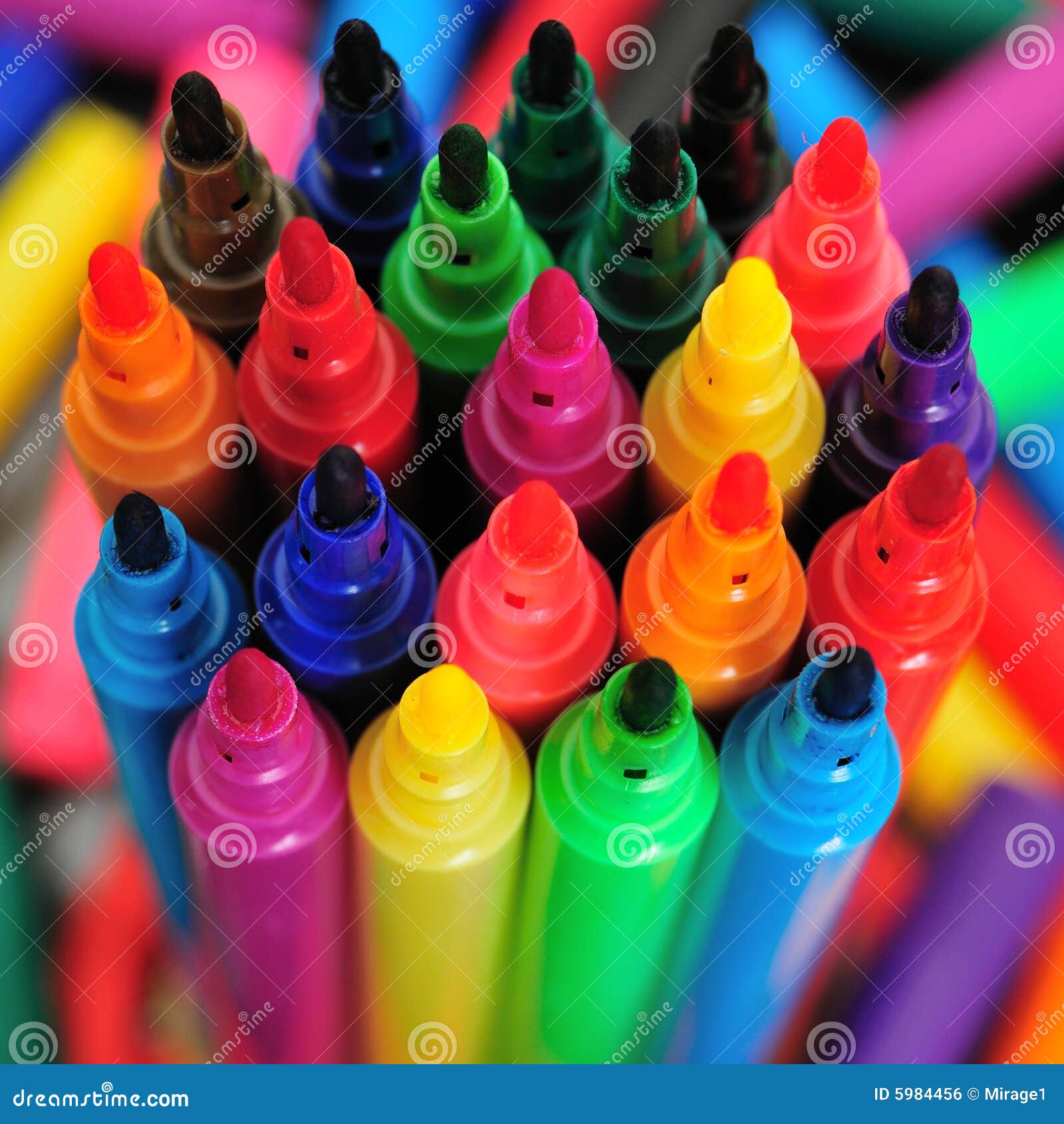 Rainbow marker pens stock photo. Image of fibre, gathering - 5984456
