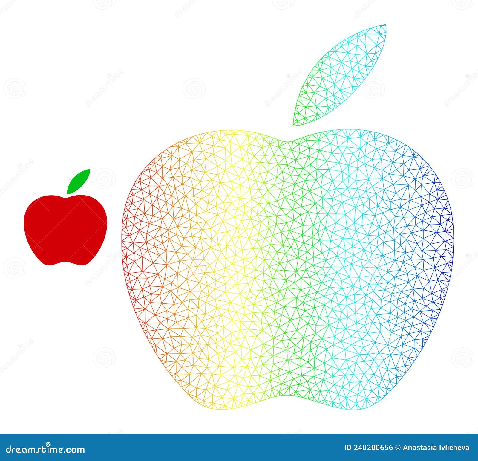 Rainbow Mesh Gradient Apple Icon Stock Vector - Illustration of icon ...