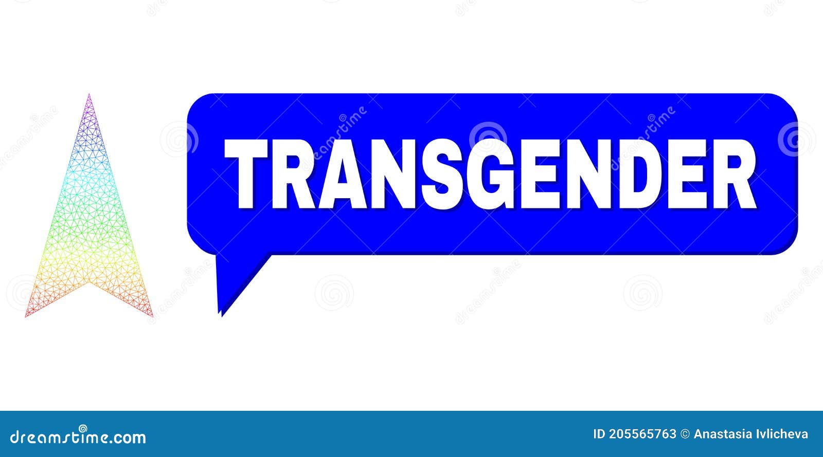 Rainbow Mesh Gradient Arrowhead Up Icon and Transgender Chat Frame with ...