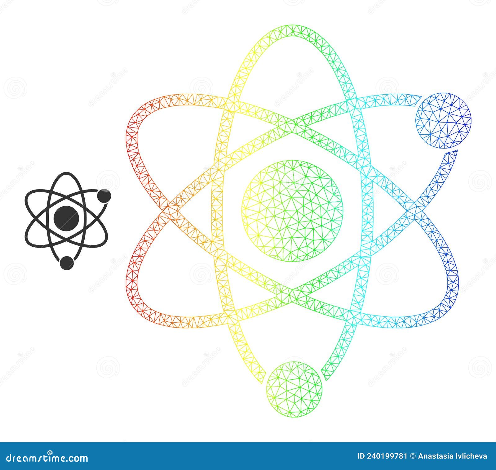 Rainbow Mesh Gradient Atomic Icon Stock Vector - Illustration of ...
