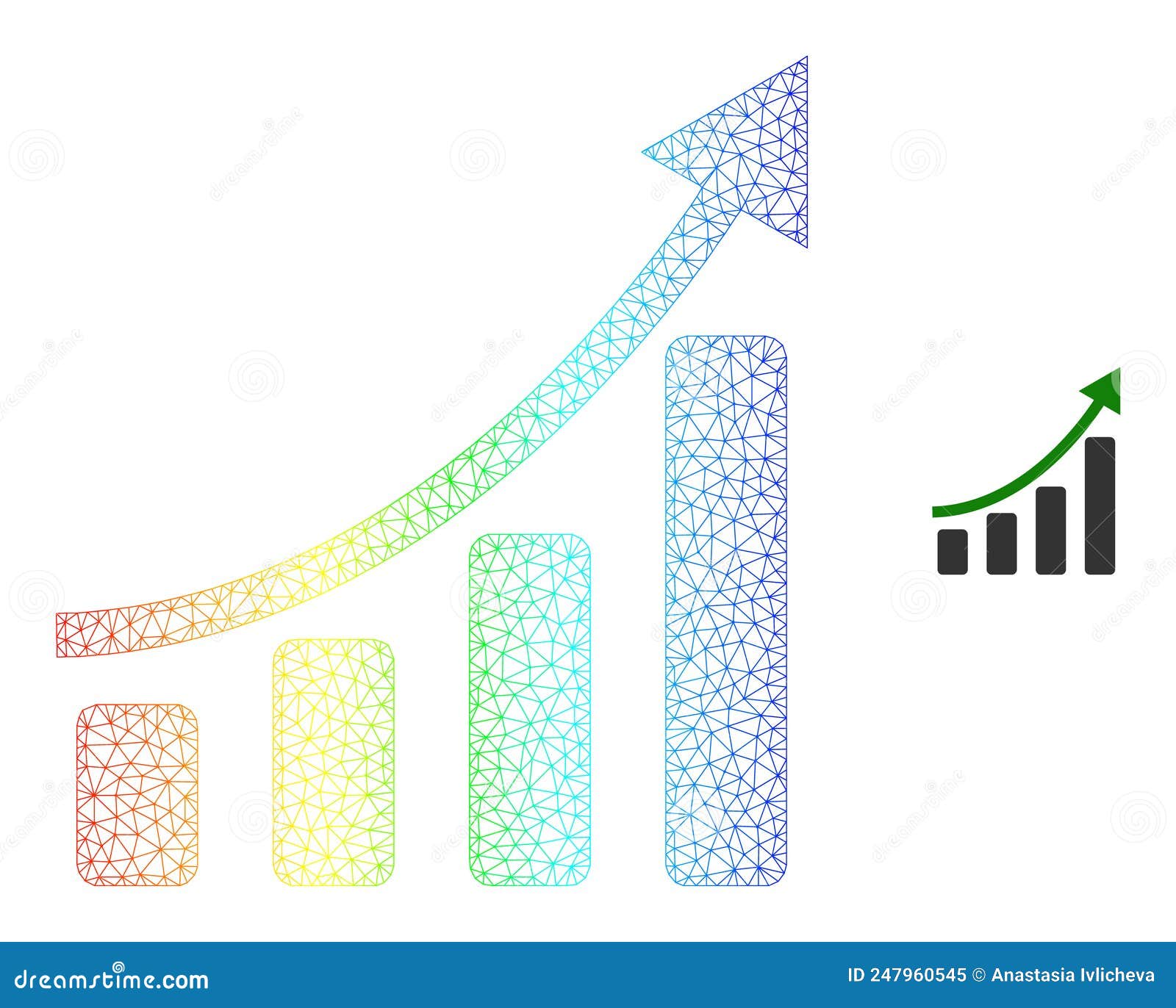 Rainbow Mesh Gradient Positive Trend Icon Stock Vector - Illustration ...