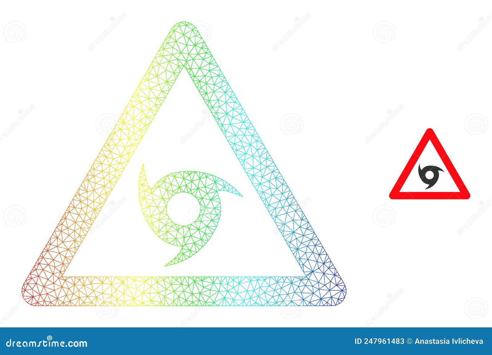 Rainbow Mesh Gradient Tornado Warning Icon Stock Vector - Illustration ...