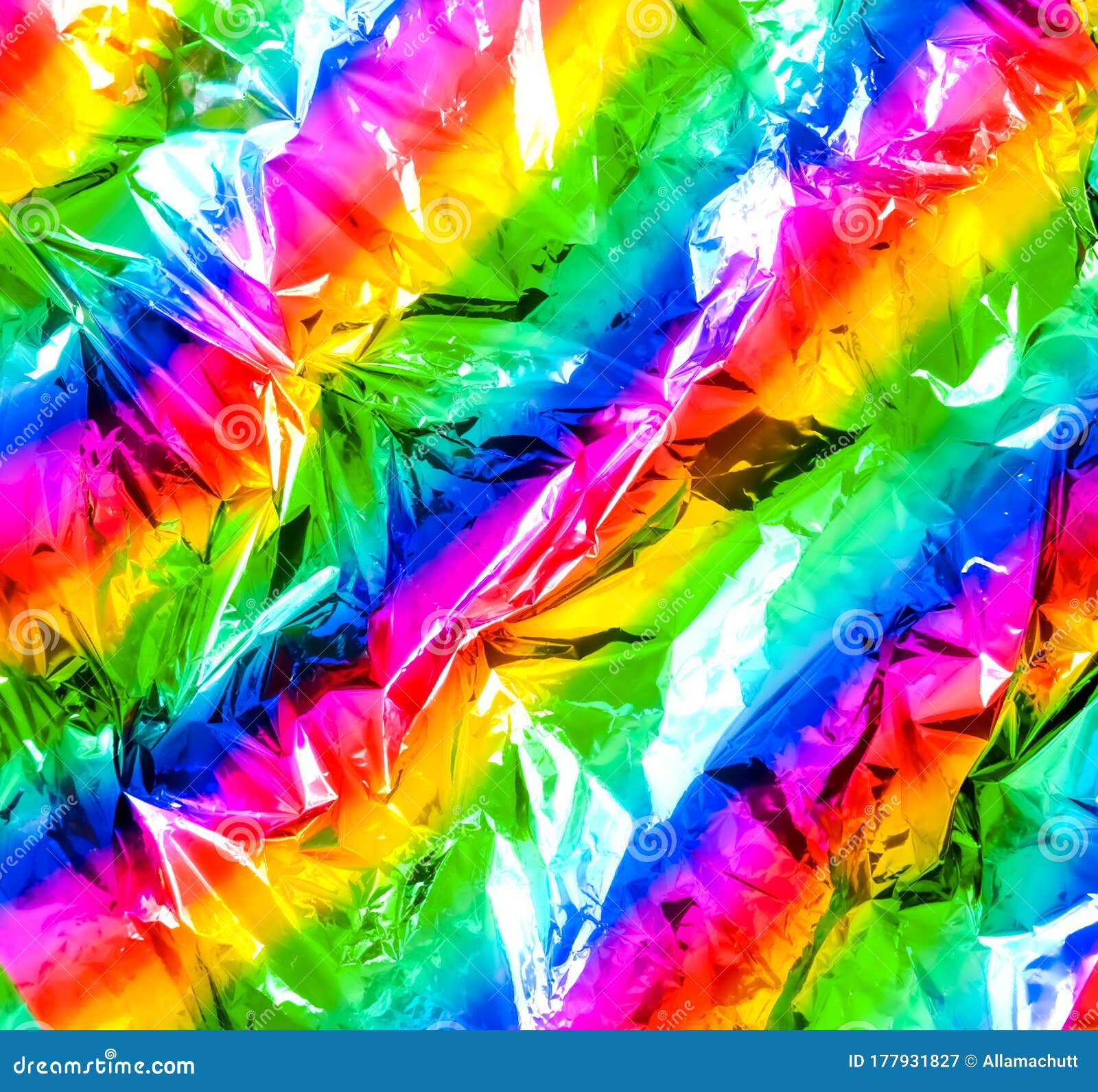 Rainbow metallic foil. stock image. Image of design - 177931827