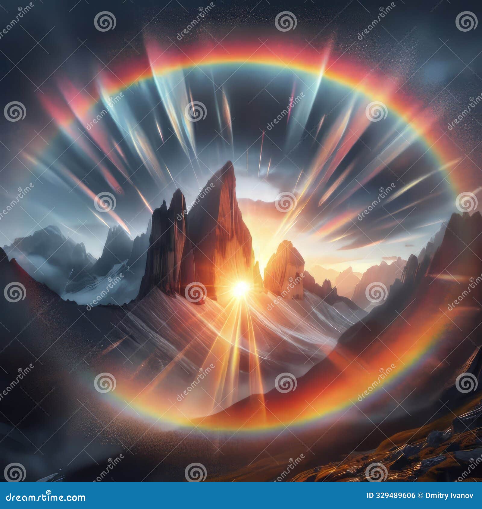 Rainbow a Meteorological Phenomenon Cused by Reflection Refract Stock ...