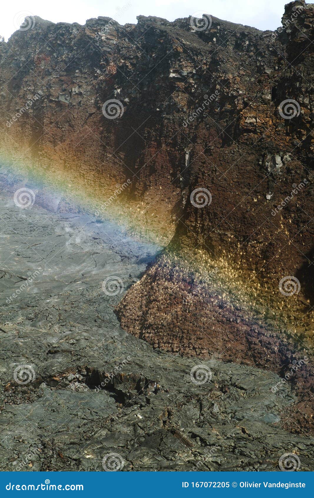 A Rainbow In The Crater Of A Volcano. Stock Photo | CartoonDealer.com ...