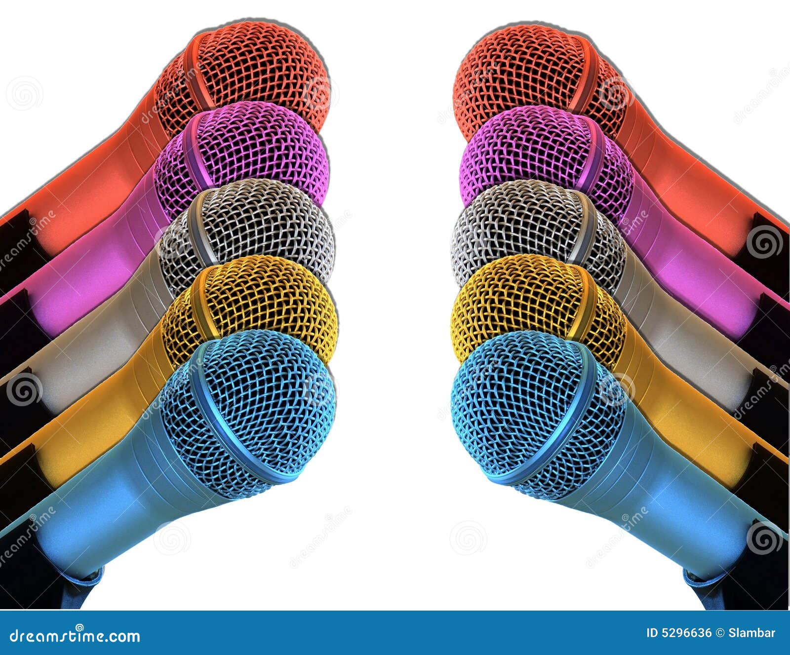 Rainbow Mics stock photo. Image of communication, speak - 5296636