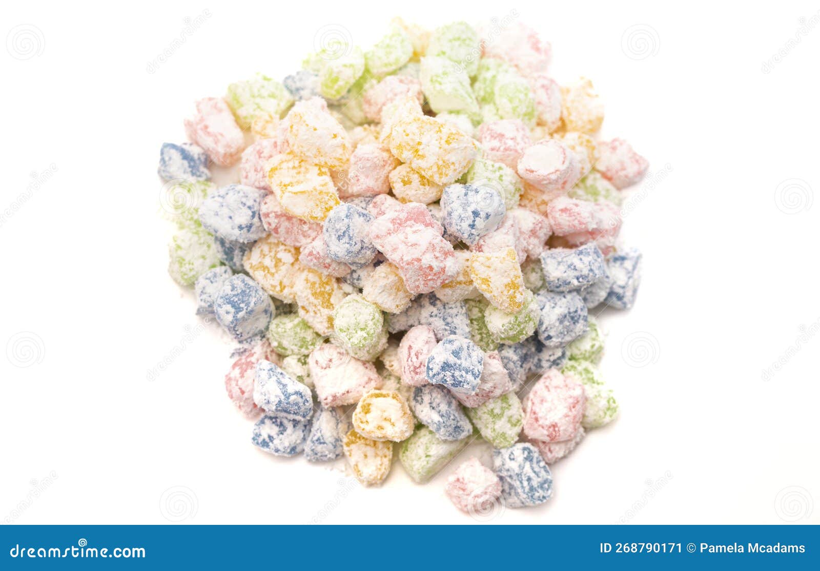 Rainbow Mini Mochi Rice Cake Candies Isolated on White Background Stock ...