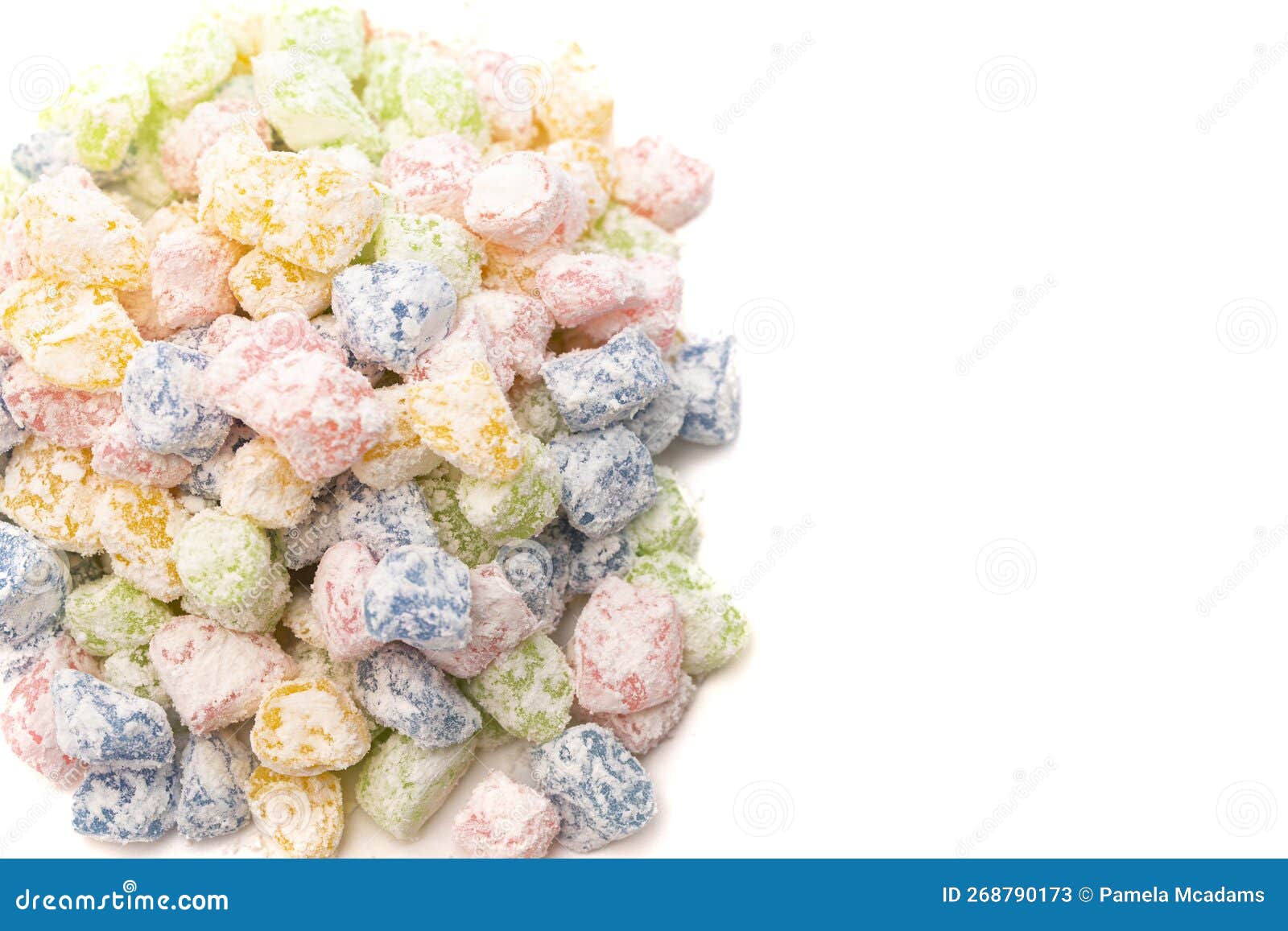 Rainbow Mini Mochi Rice Cake Candies Isolated on White Background Stock ...