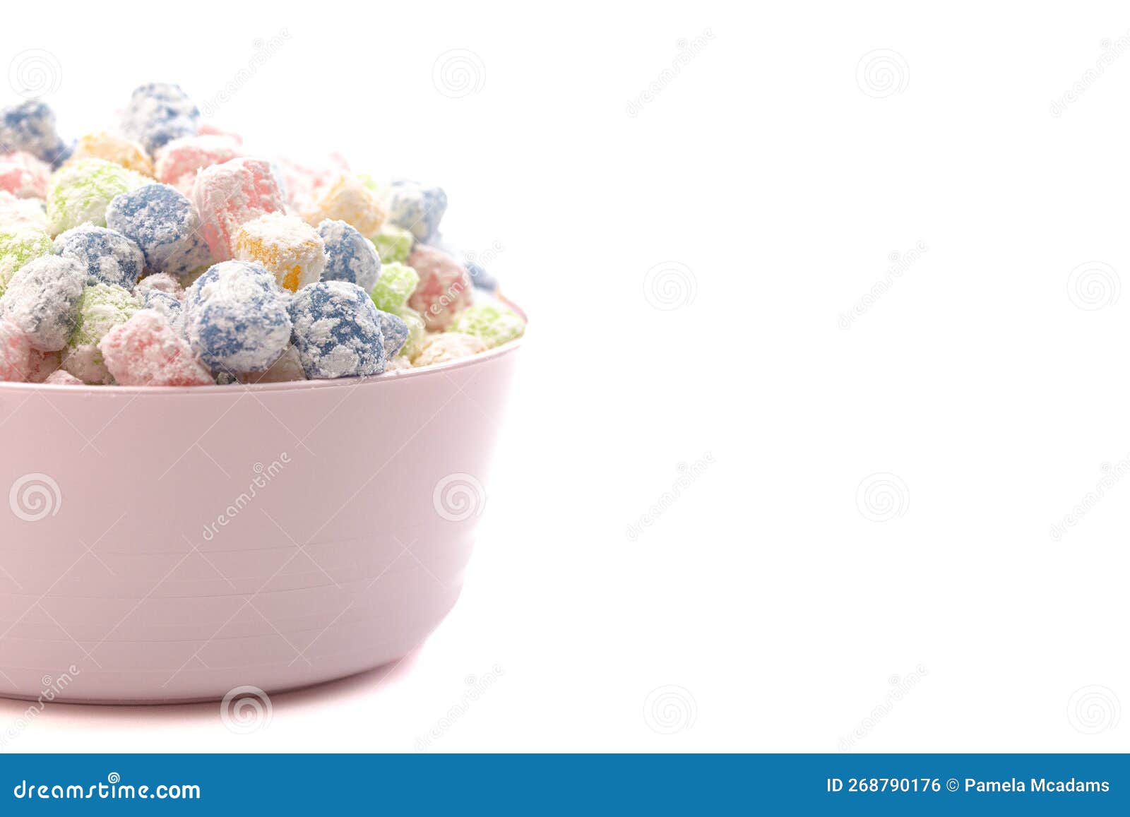 Rainbow Mini Mochi Rice Cake Candies Isolated on White Background Stock ...