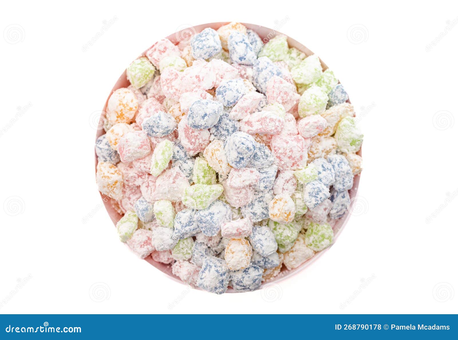 Rainbow Mini Mochi Rice Cake Candies Isolated on White Background Stock ...
