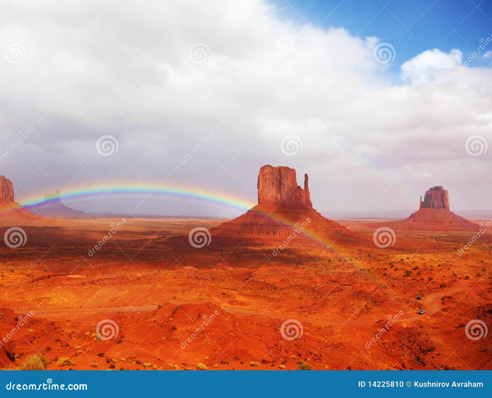The Rainbow in Monuments Valley Navajo Stock Photo - Image of national ...