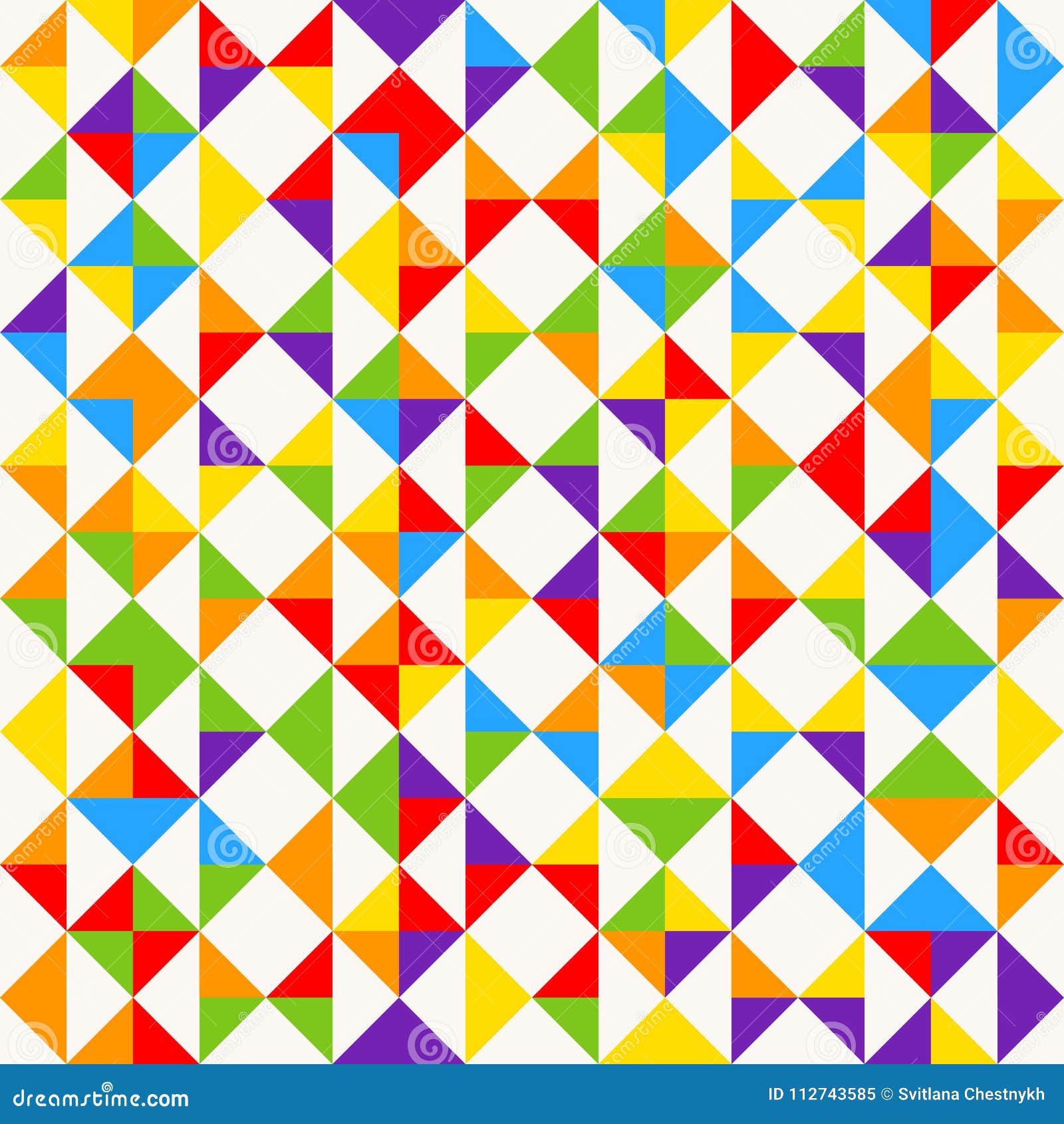 Rainbow Mosaic Tiles, Abstract Geometric Background, Seamless Vector ...