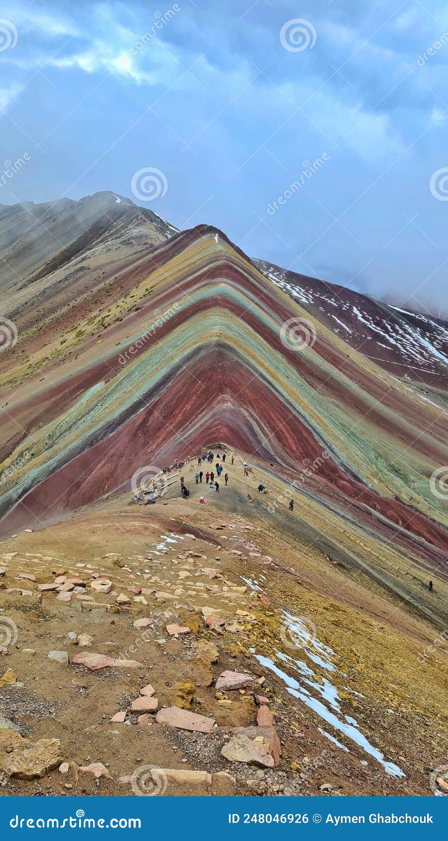 Rainbow mountain peru hike stock photo. Image of geology - 248046926