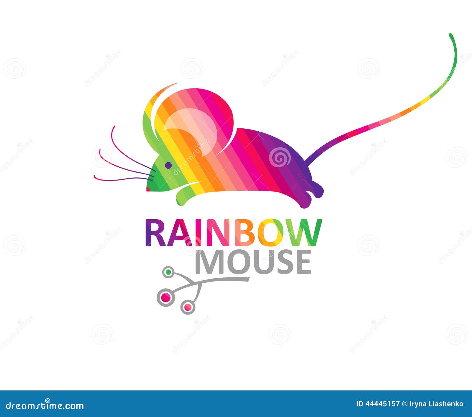 Rainbow Mouse. stock vector. Illustration of rodent, vector - 44445157