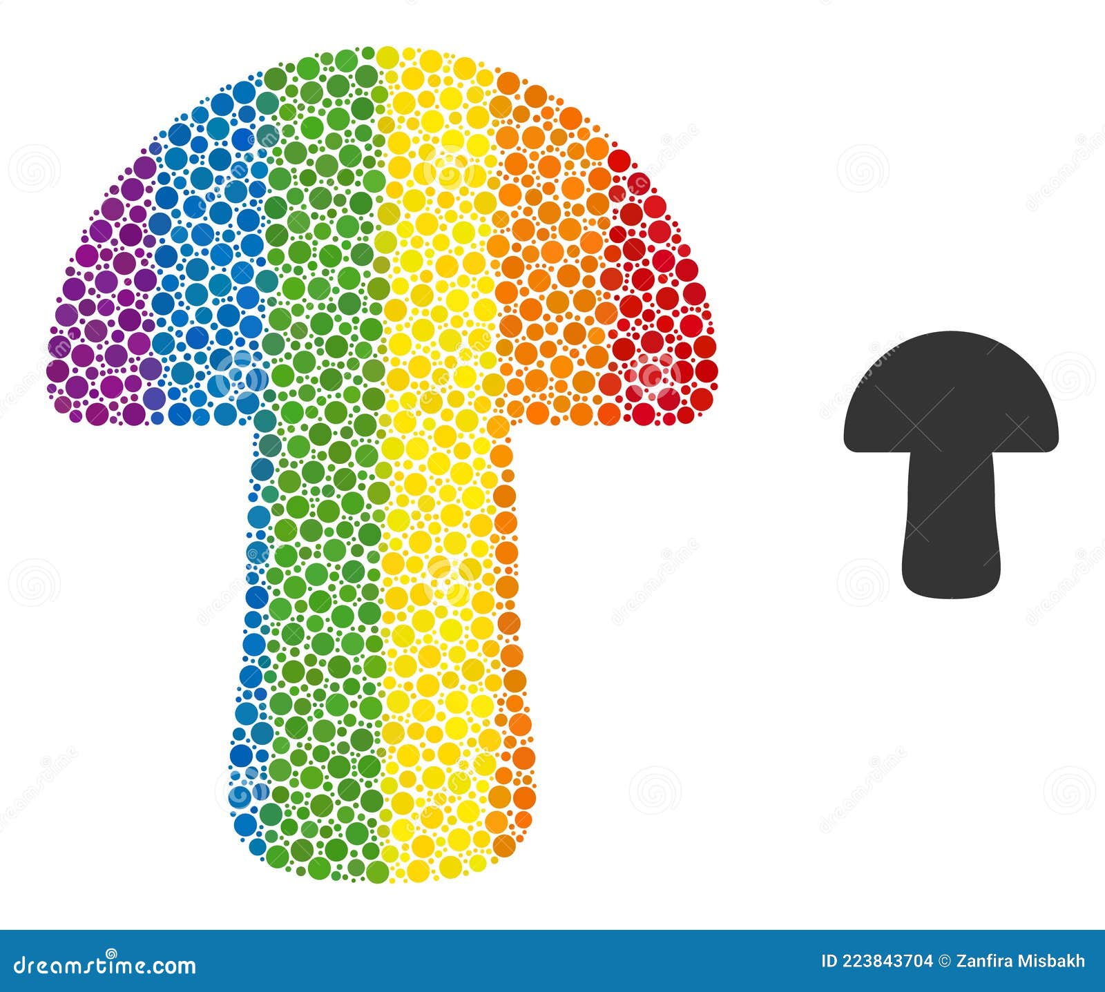 Mushroom Collage Of Triangles Cartoon Vector | CartoonDealer.com #119924715