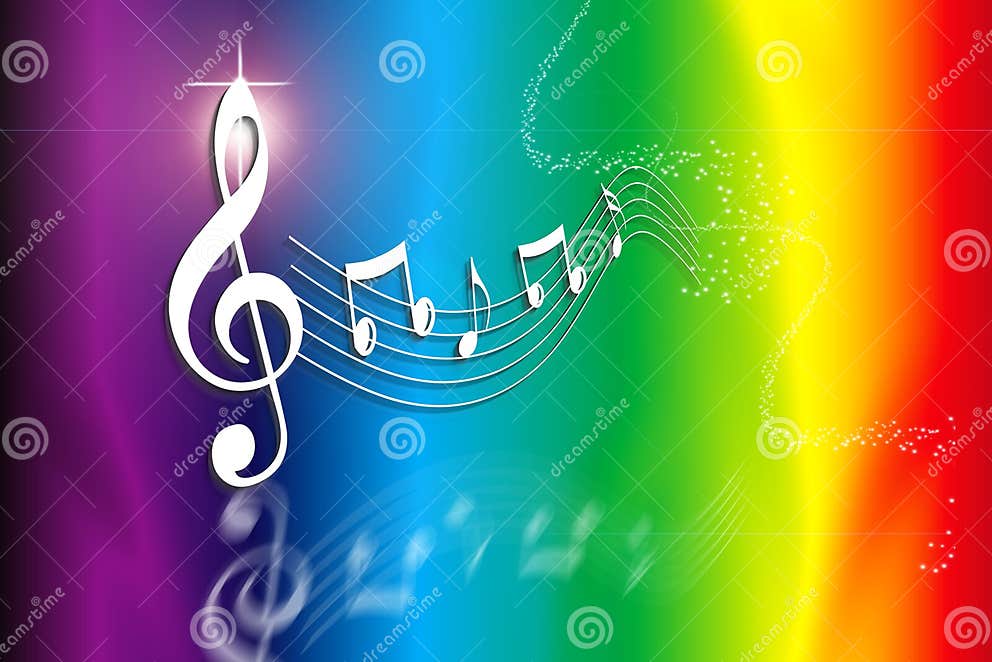 Rainbow Music stock illustration. Illustration of concept - 17365885