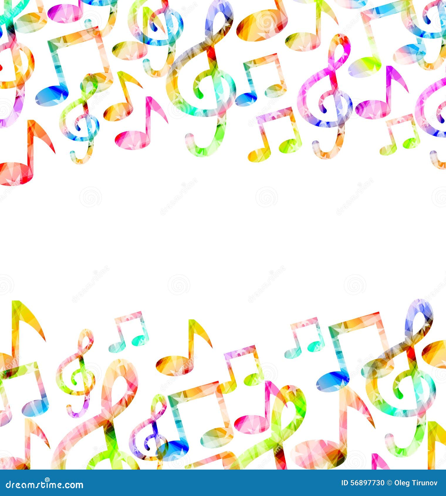 Rainbow Music Background stock vector. Illustration of design - 56897730