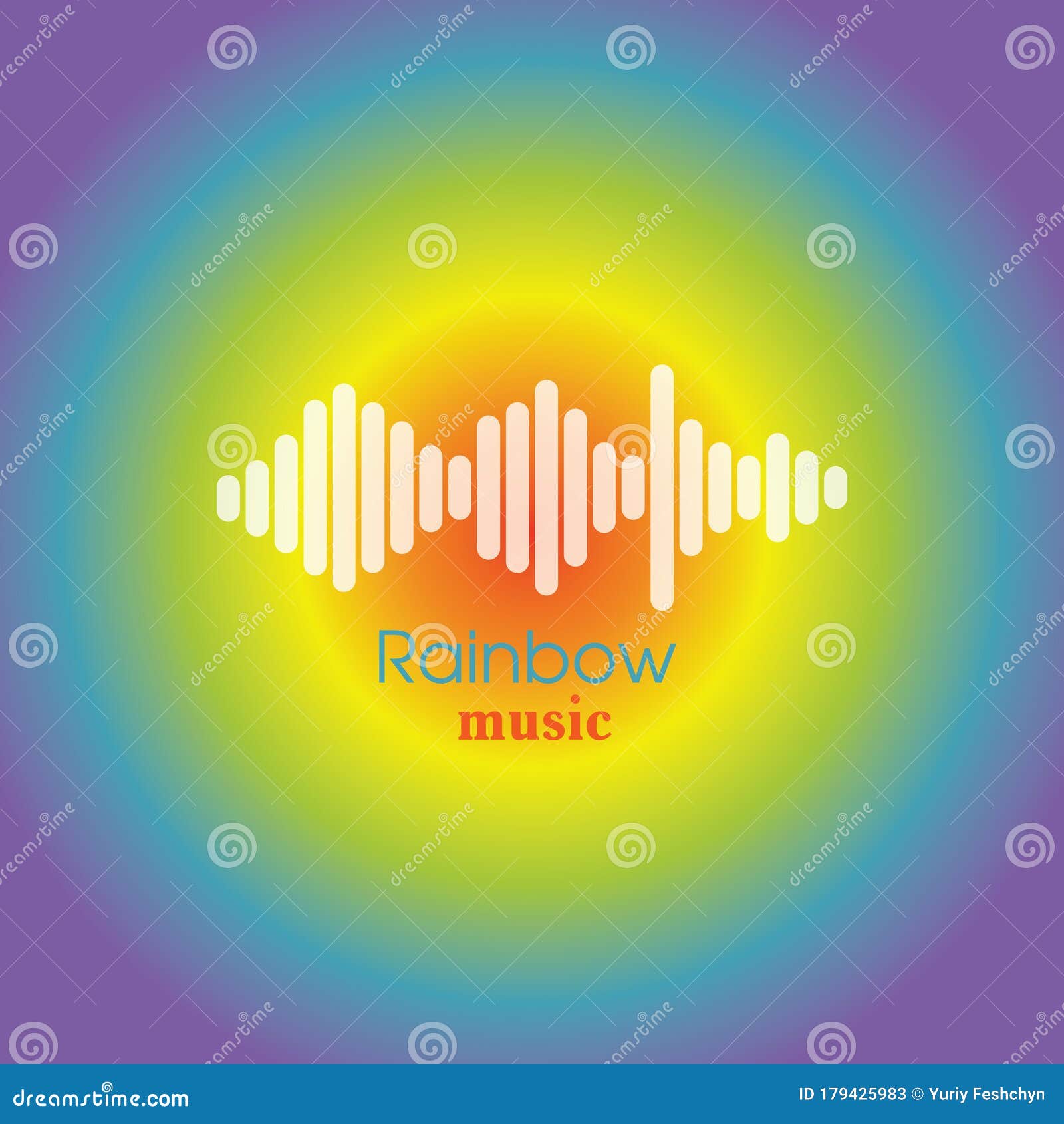 Rainbow Music Background. Music Wave Player Jpeg Illustration Stock ...