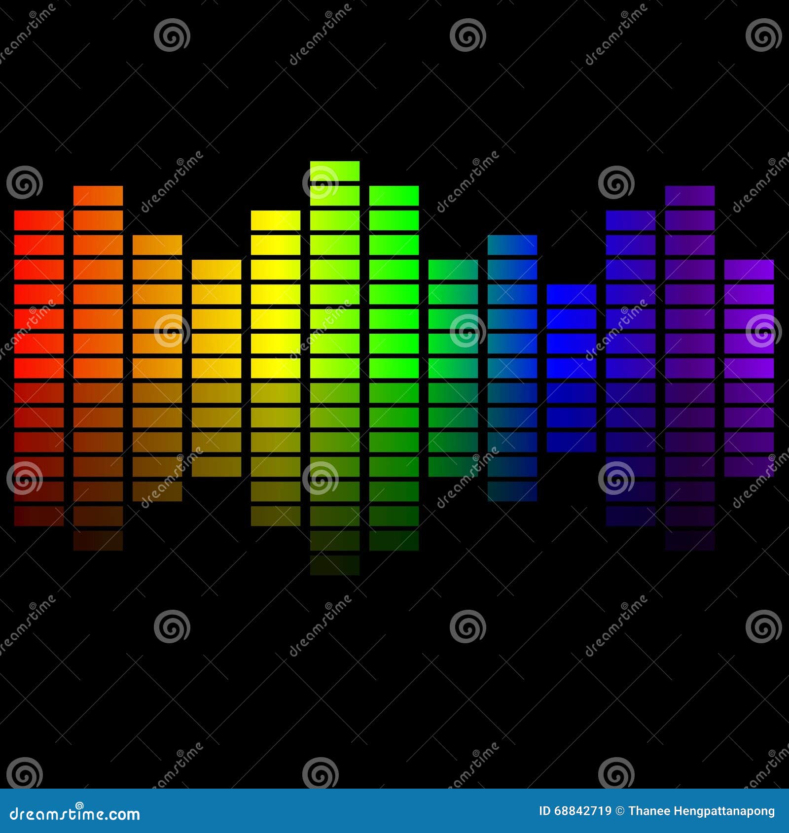 Rainbow music equalizer stock vector. Illustration of level - 68842719