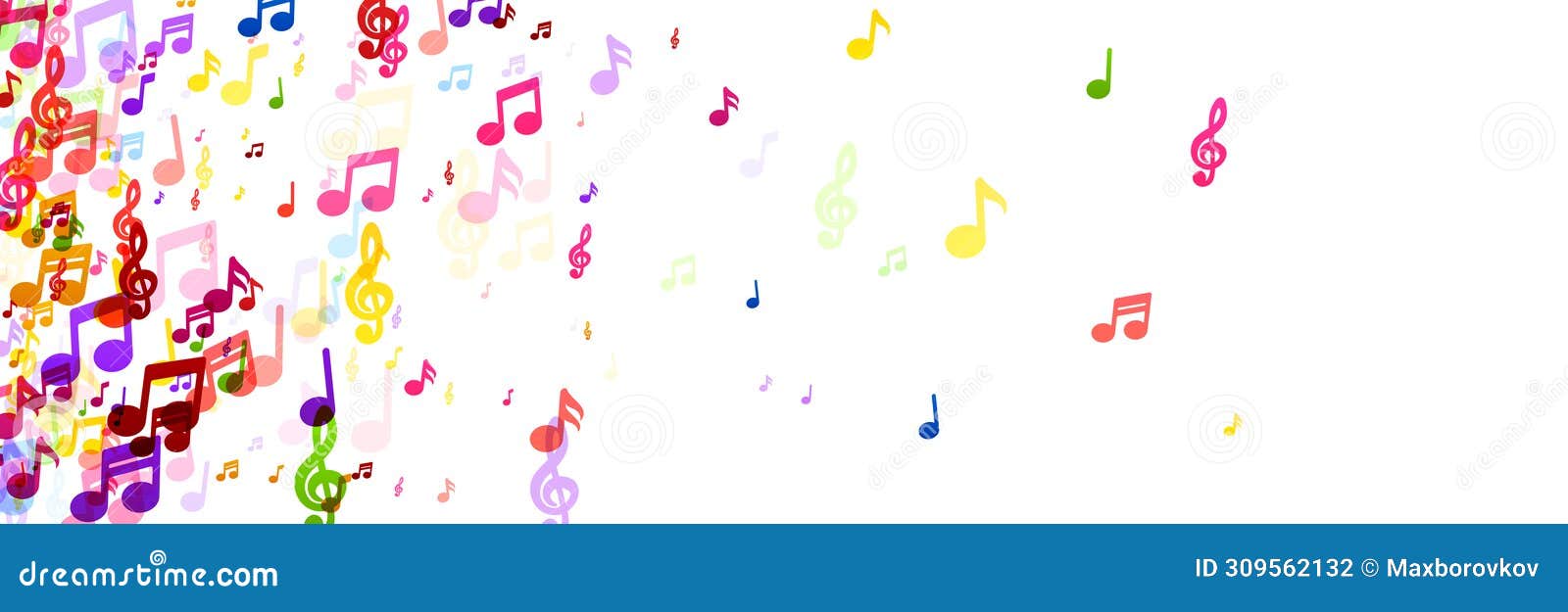 Rainbow Music Notes Panorama Stock Vector - Illustration of white ...