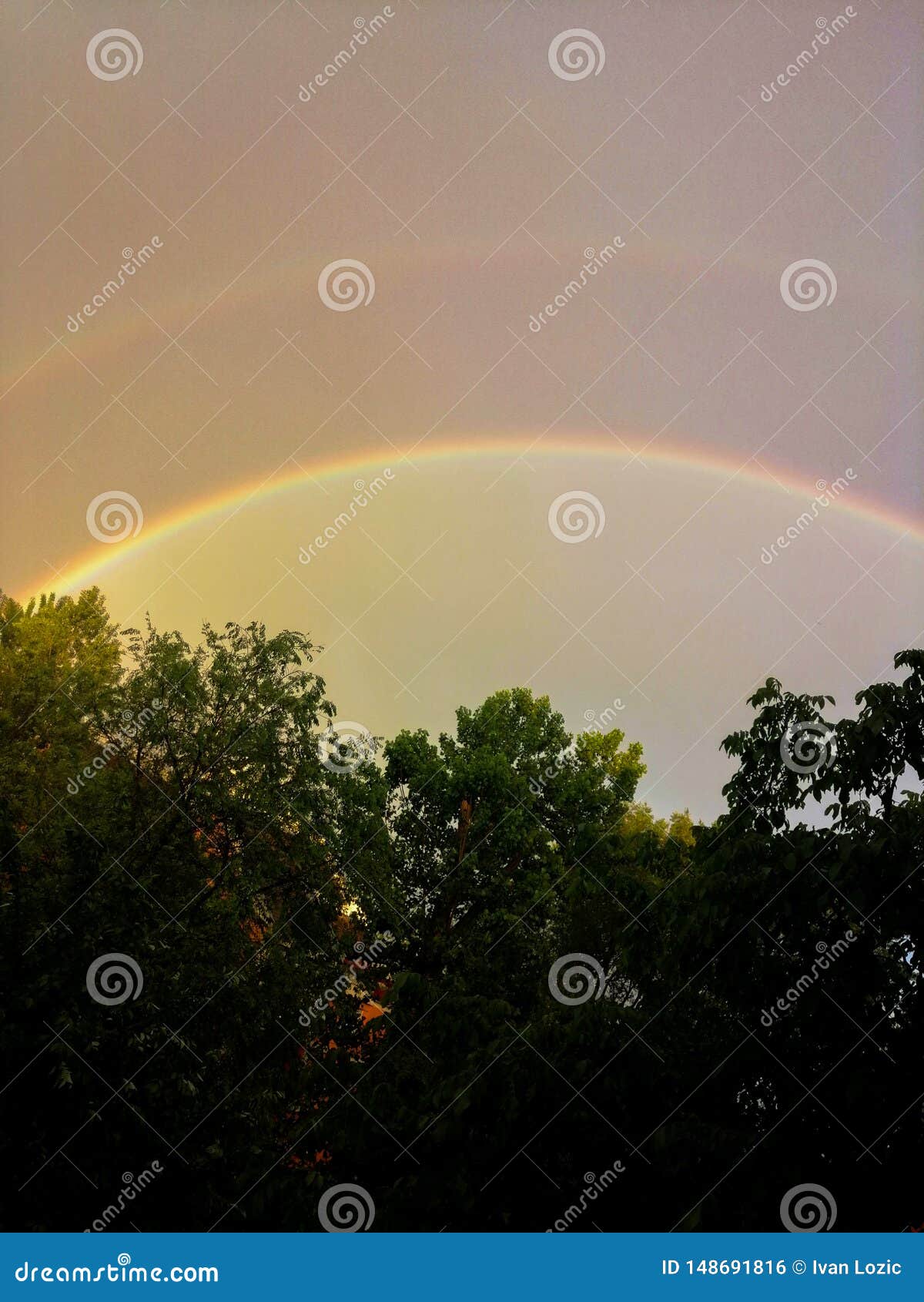 Rainbow nature reaction. stock photo. Image of climate - 148691816