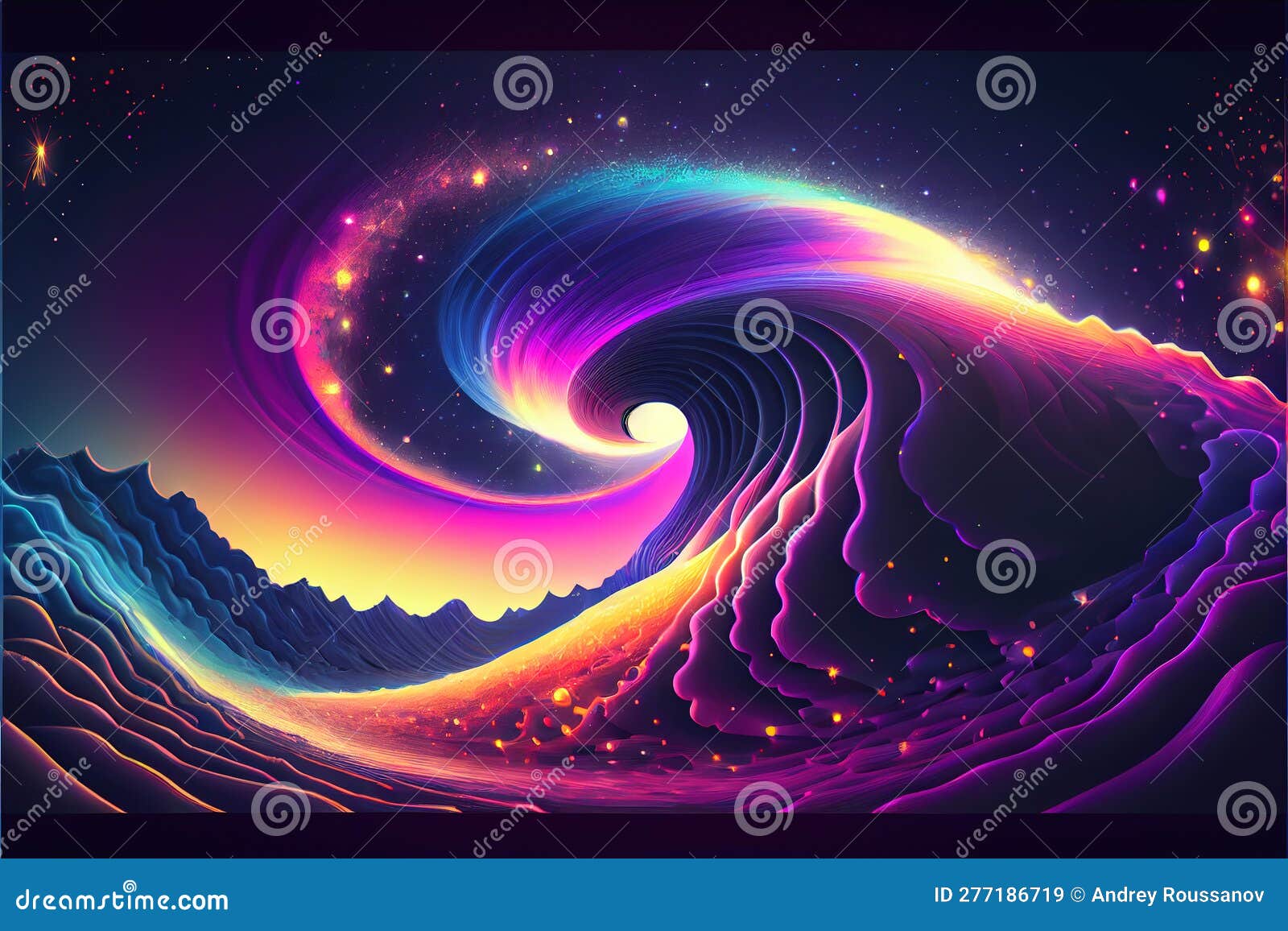 Rainbow Nebula Background. Ai Render. Royalty-Free Stock Image ...